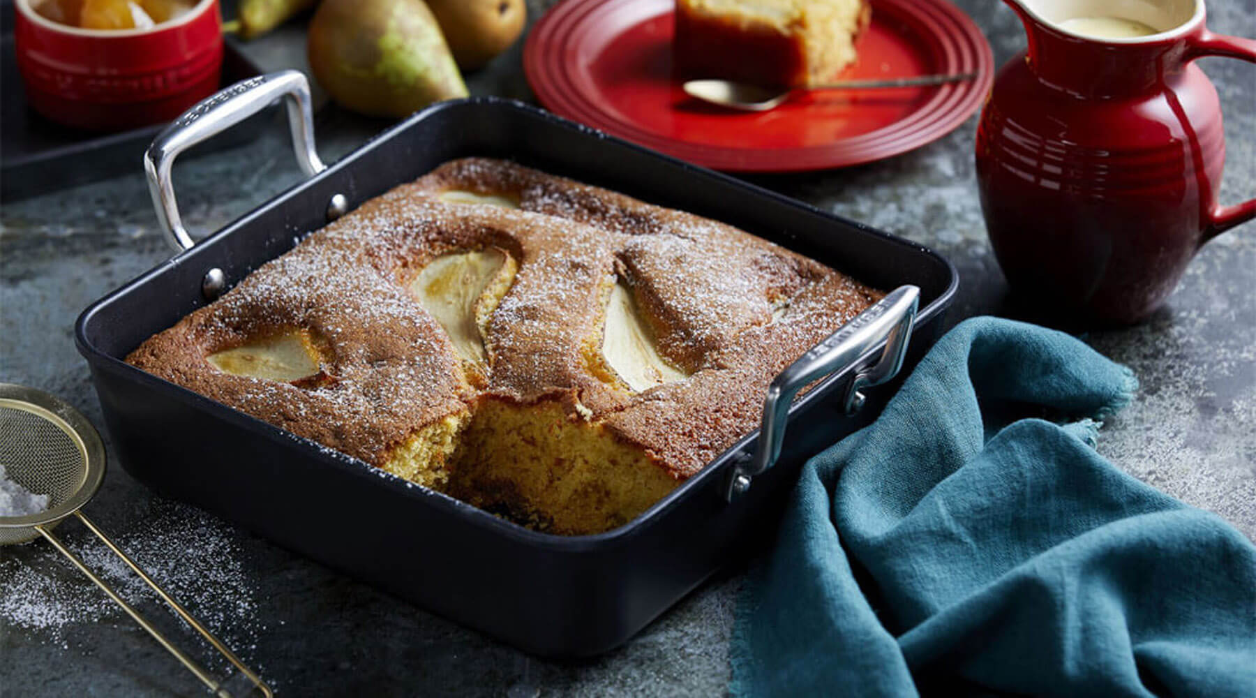 Le Creuset Pear & Treacle Sponge | Recipe – Potters Cookshop