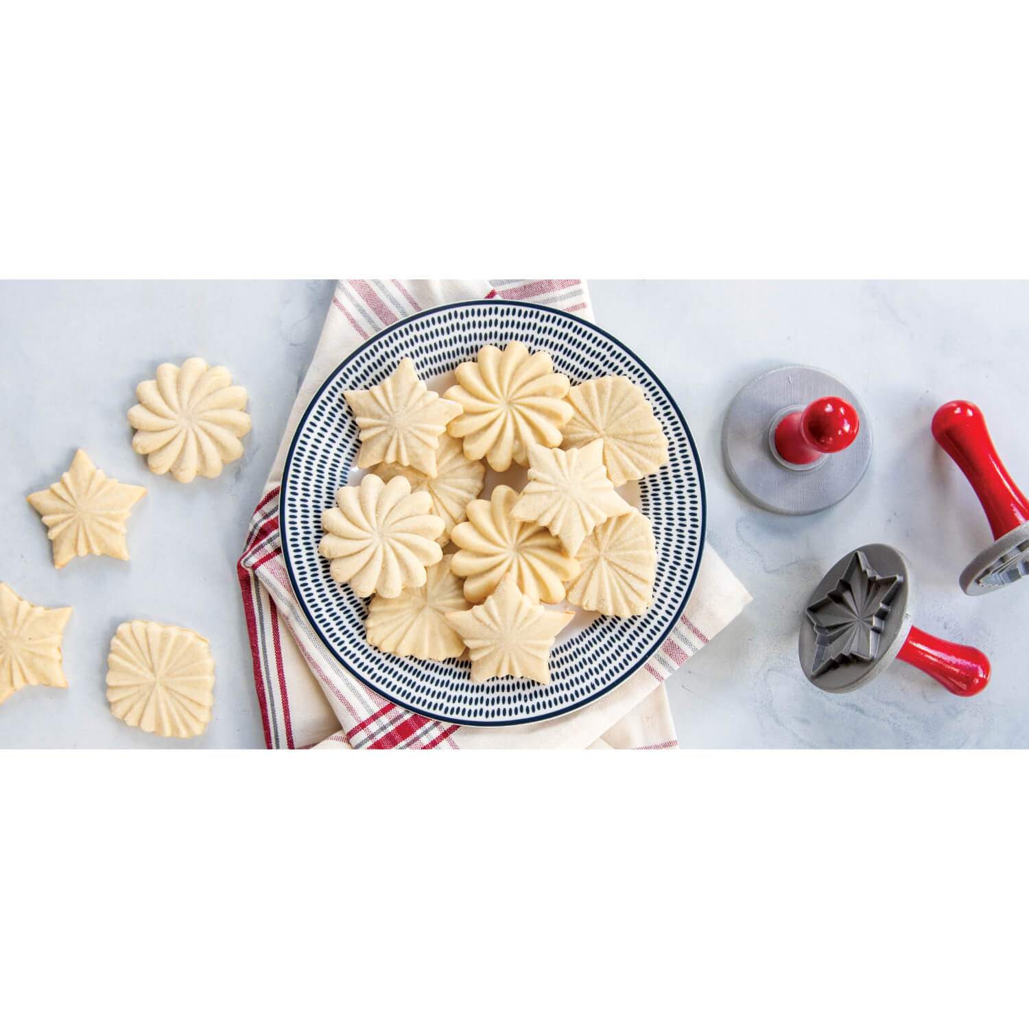 Buy Nordic Ware | Set of 3 Cookie Stamps - Pretty Pleated – Potters ...