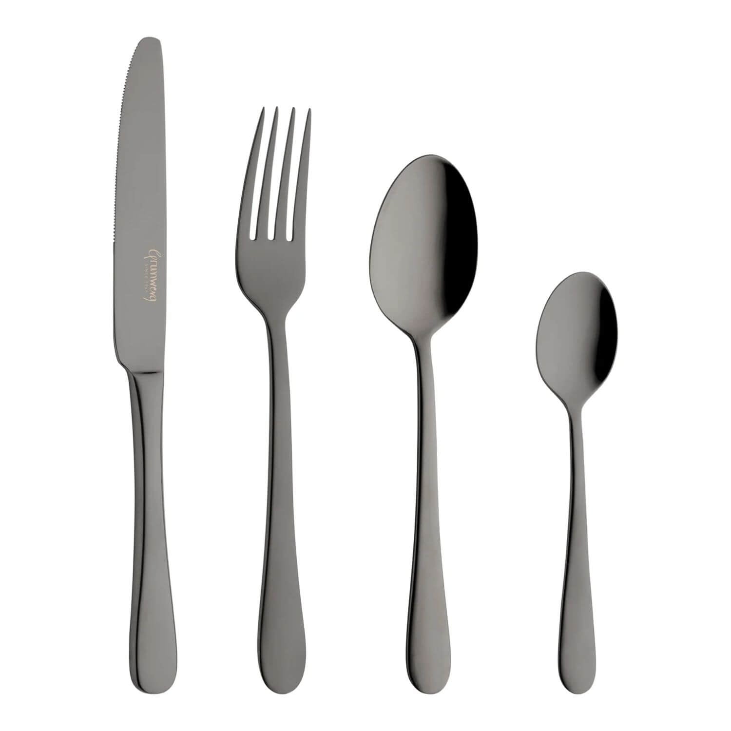 Buy Grunwerg | Windsor Stainless Steel 16-Piece Cutlery Set - Black ...