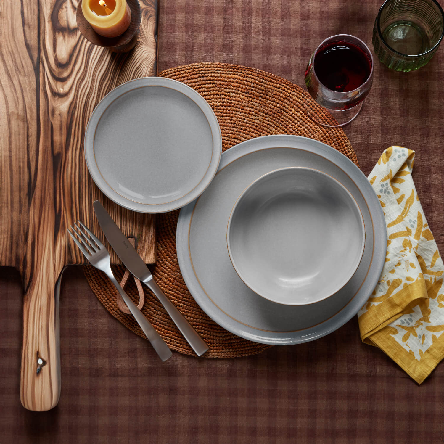 Buy Denby | Stoneware 12-Piece Dinnerware Set - Dove Grey – Potters ...