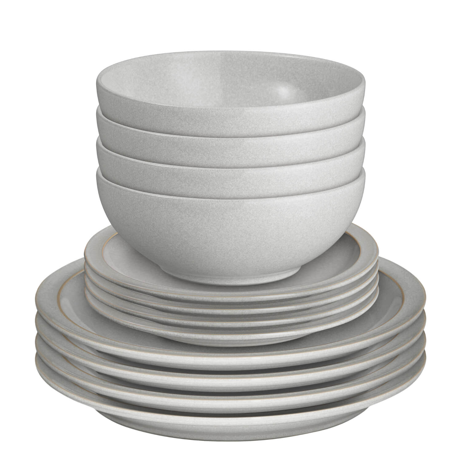 Buy Denby | Stoneware 12-Piece Dinnerware Set - Dove Grey – Potters ...