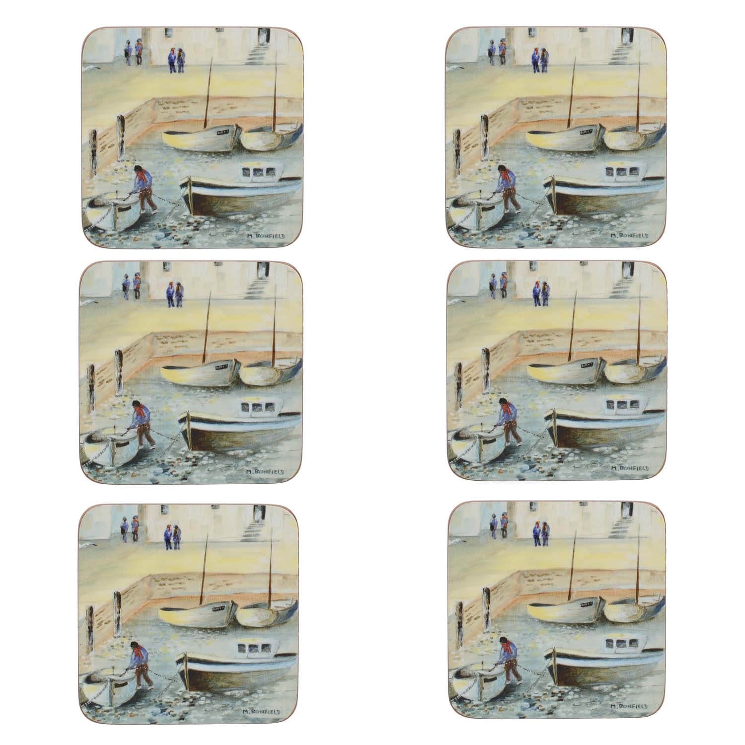 Buy Creative Tops | Set Of 6 Premium Coasters - Cornish Harbour ...
