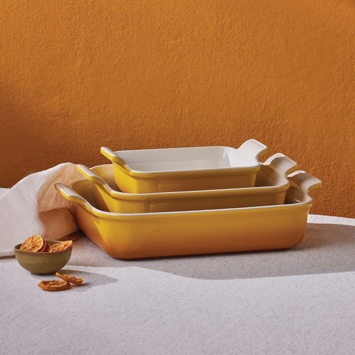 Buy Le Creuset | Heritage Stoneware 32cm Deep Rectangular Dish Nectar ...