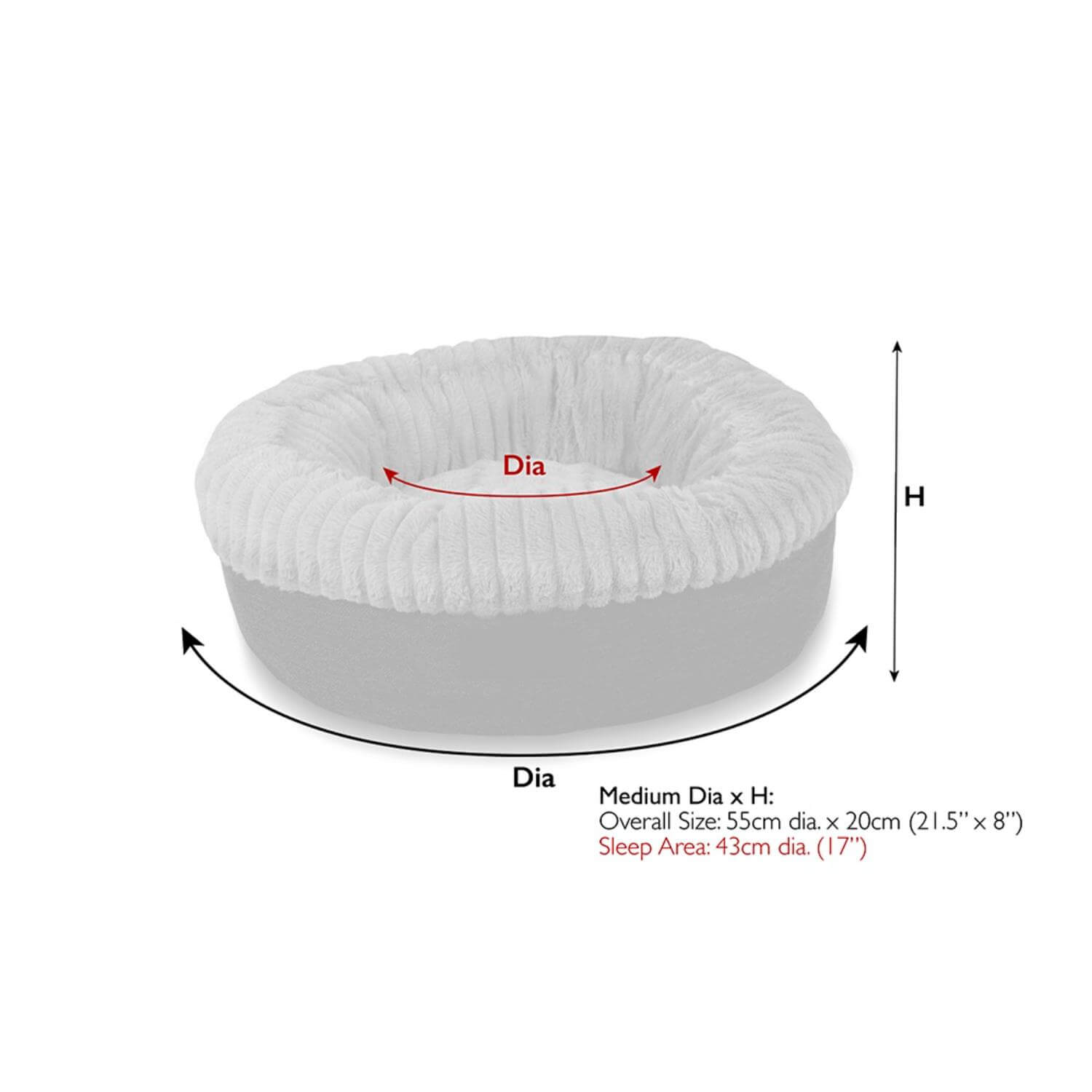 Buy Scruffs | Ellen 55cm Donut Bed - Light Grey – Potters Cookshop