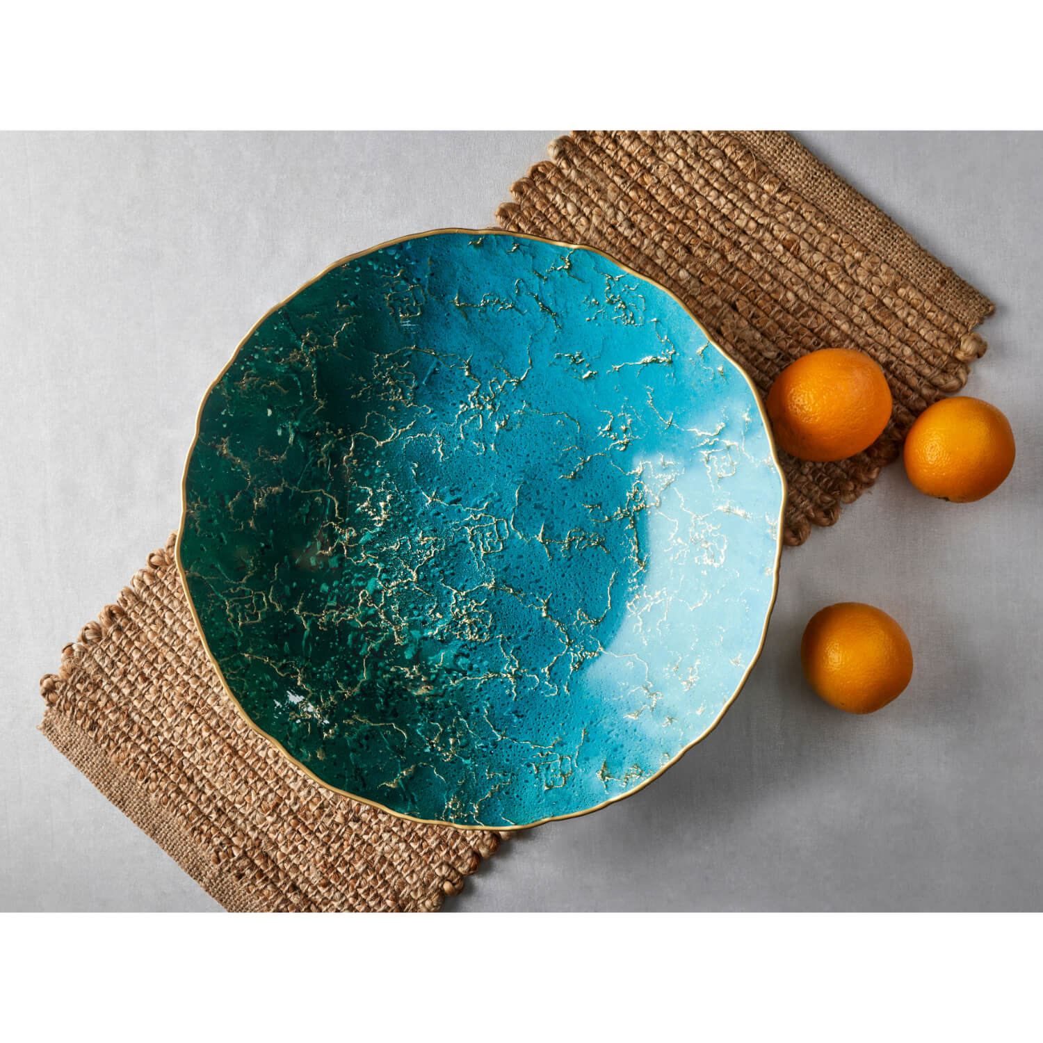 Buy Anton Studio Designs | Marbled Lagoon Glass Bowl - 39.5cm – Potters ...
