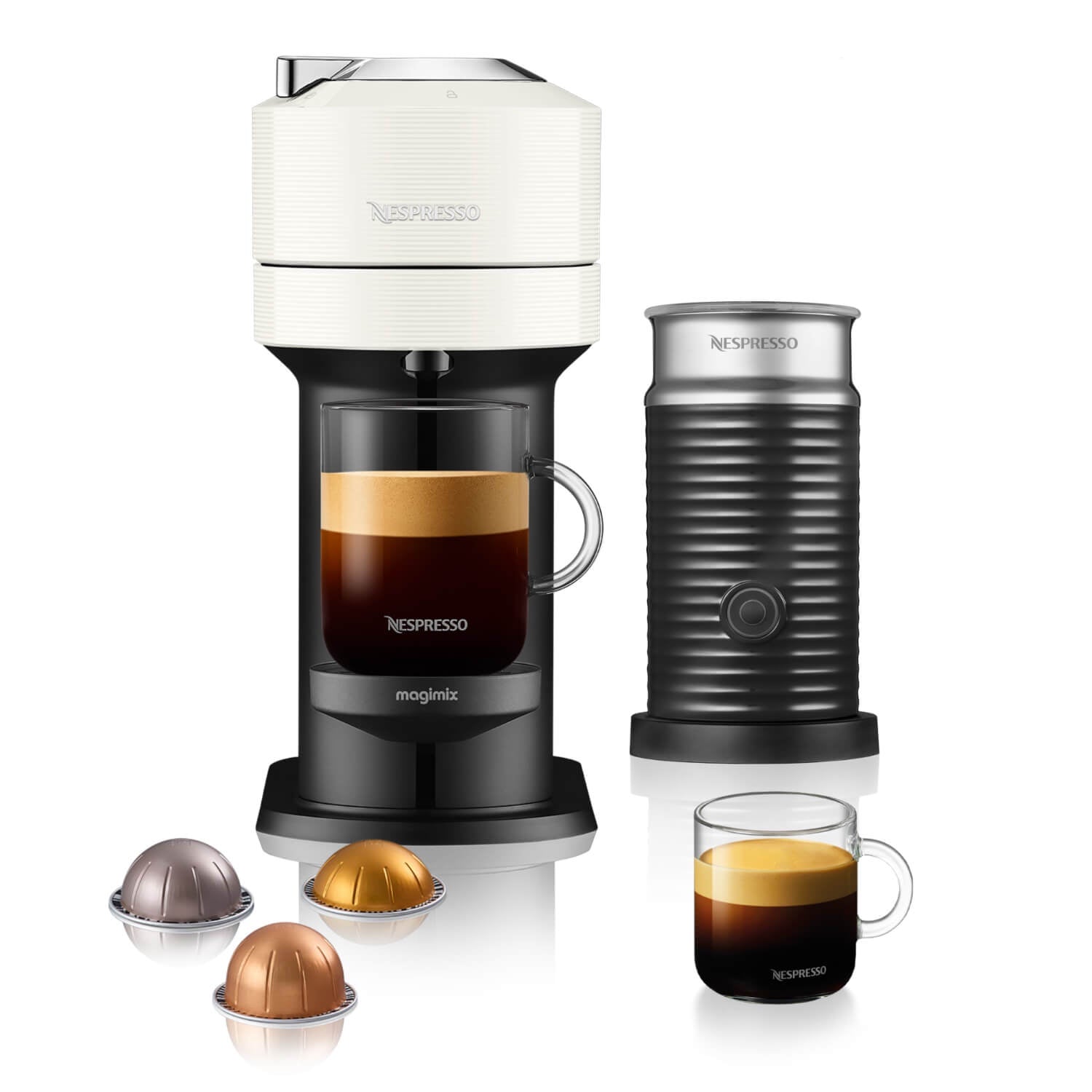 Buy De'Longhi | EN120.WAE Vertuo Next White Coffee Machine & Frother – Potters Cookshop