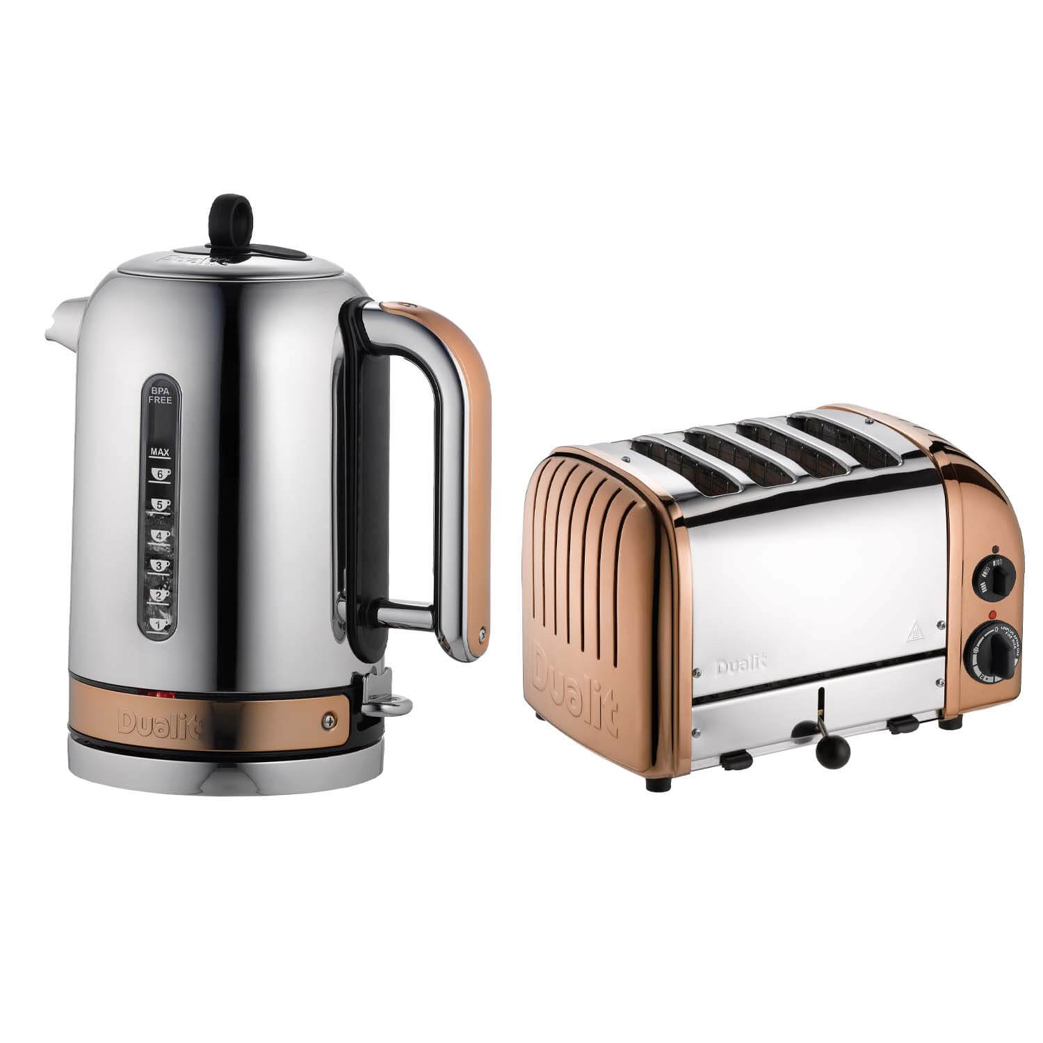 Buy Dualit | Classic Kettle & 4-Slice Toaster Set - Copper & Chrome ...