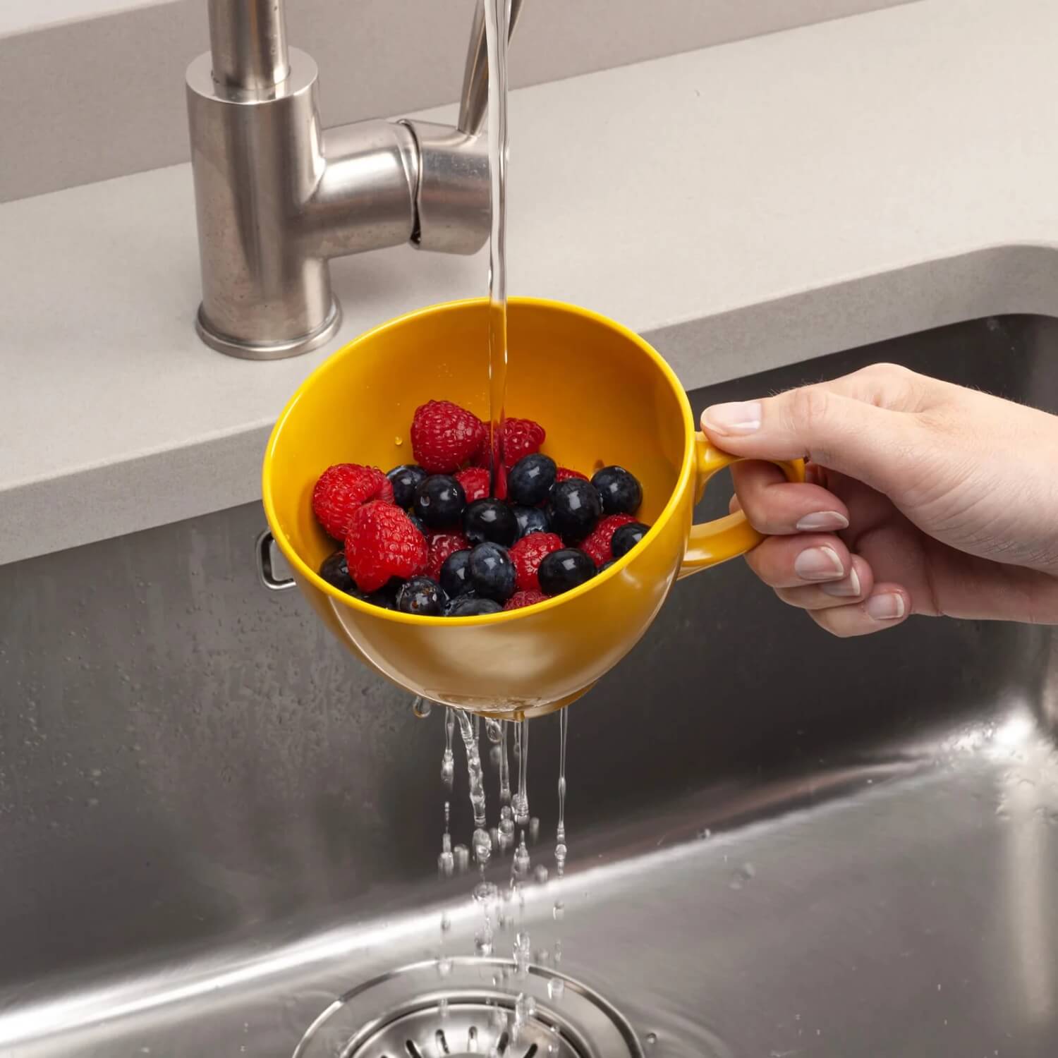 Buy Zeal | Berry 10cm Melamine Colander with Handle - Mustard – Potters ...