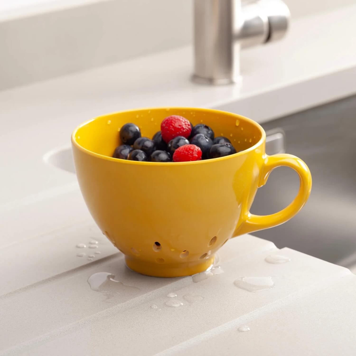 Buy Zeal | Berry 10cm Melamine Colander with Handle - Mustard – Potters ...