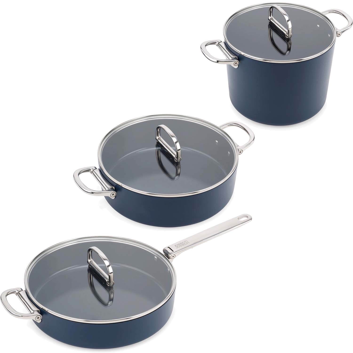 Buy Joseph Joseph | Space Folding Handle 3-Piece Cookware Set - Blue ...