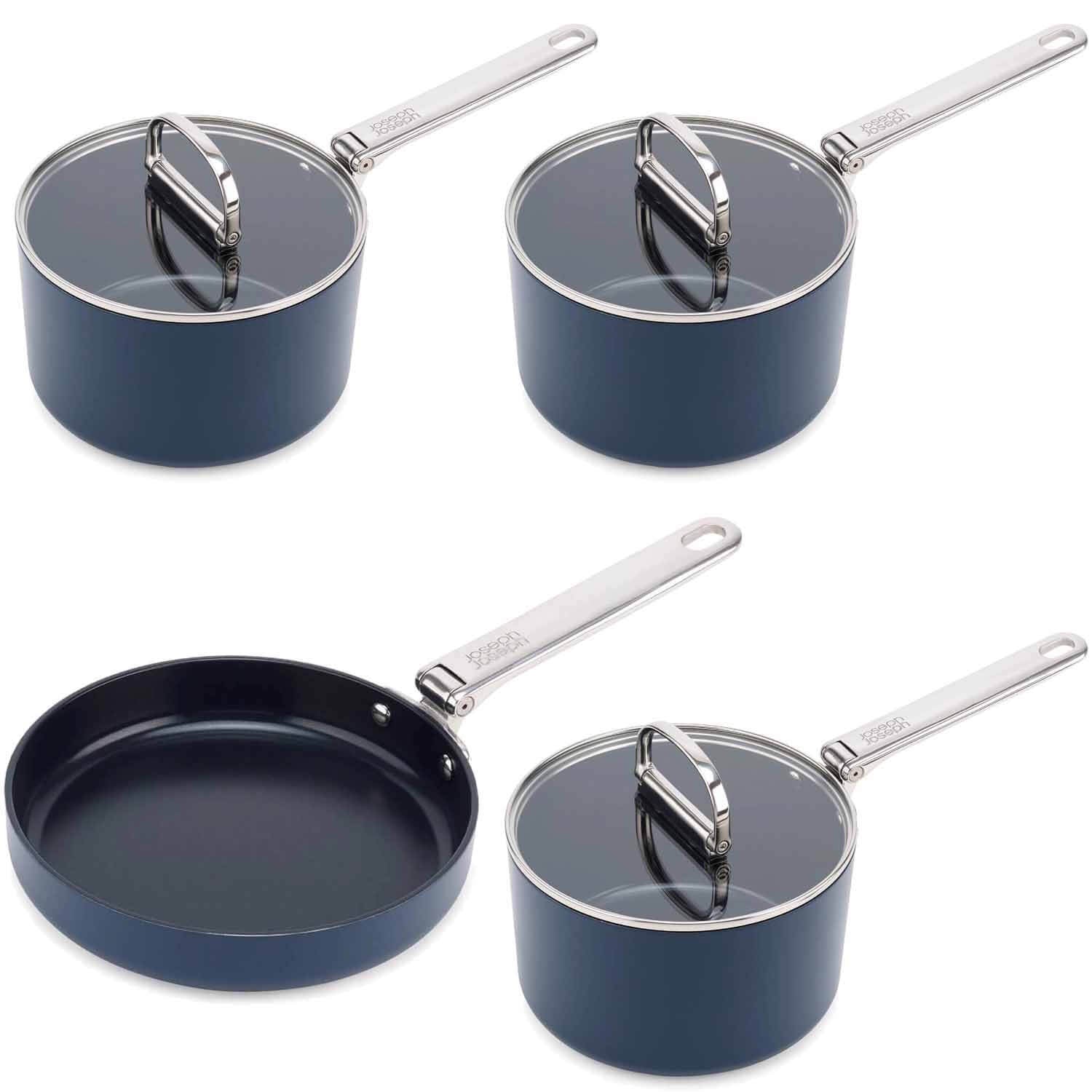 Buy Joseph Joseph | Space 4-Piece Saucepan & Frying Pan Set - Blue ...