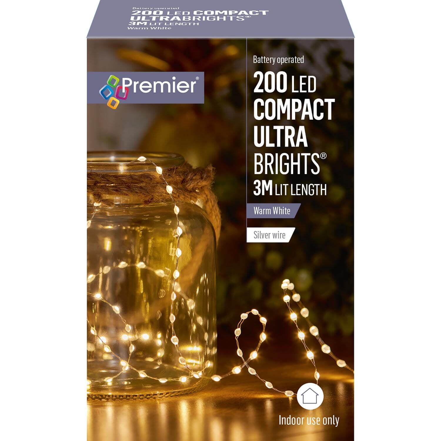 Buy Premier | Xmas Ultra Brights 3 Metre 200 LED Lights - Warm White ...