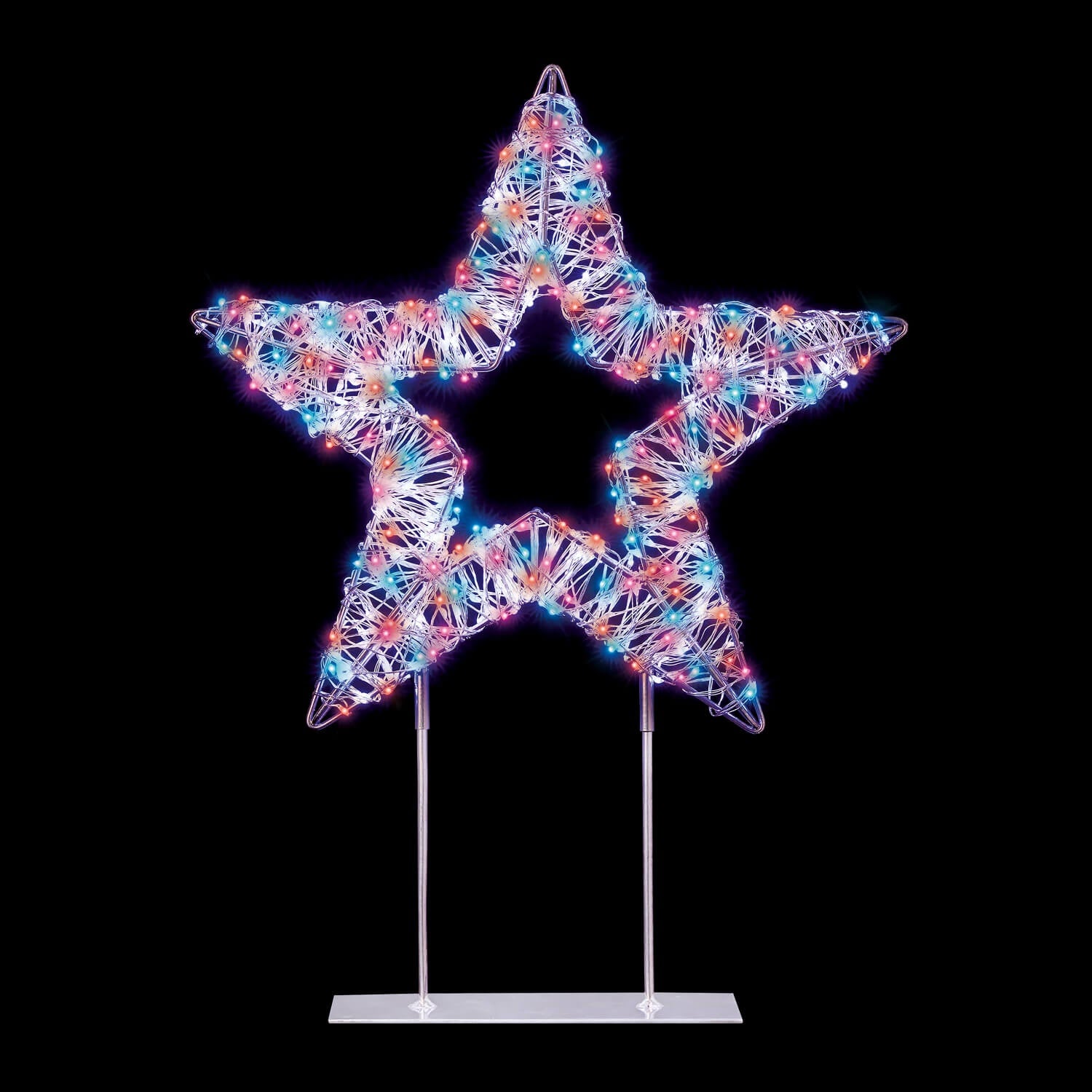 Buy Premier | 45cm 720 LED White Table Top Star With Timer - Rainbow ...