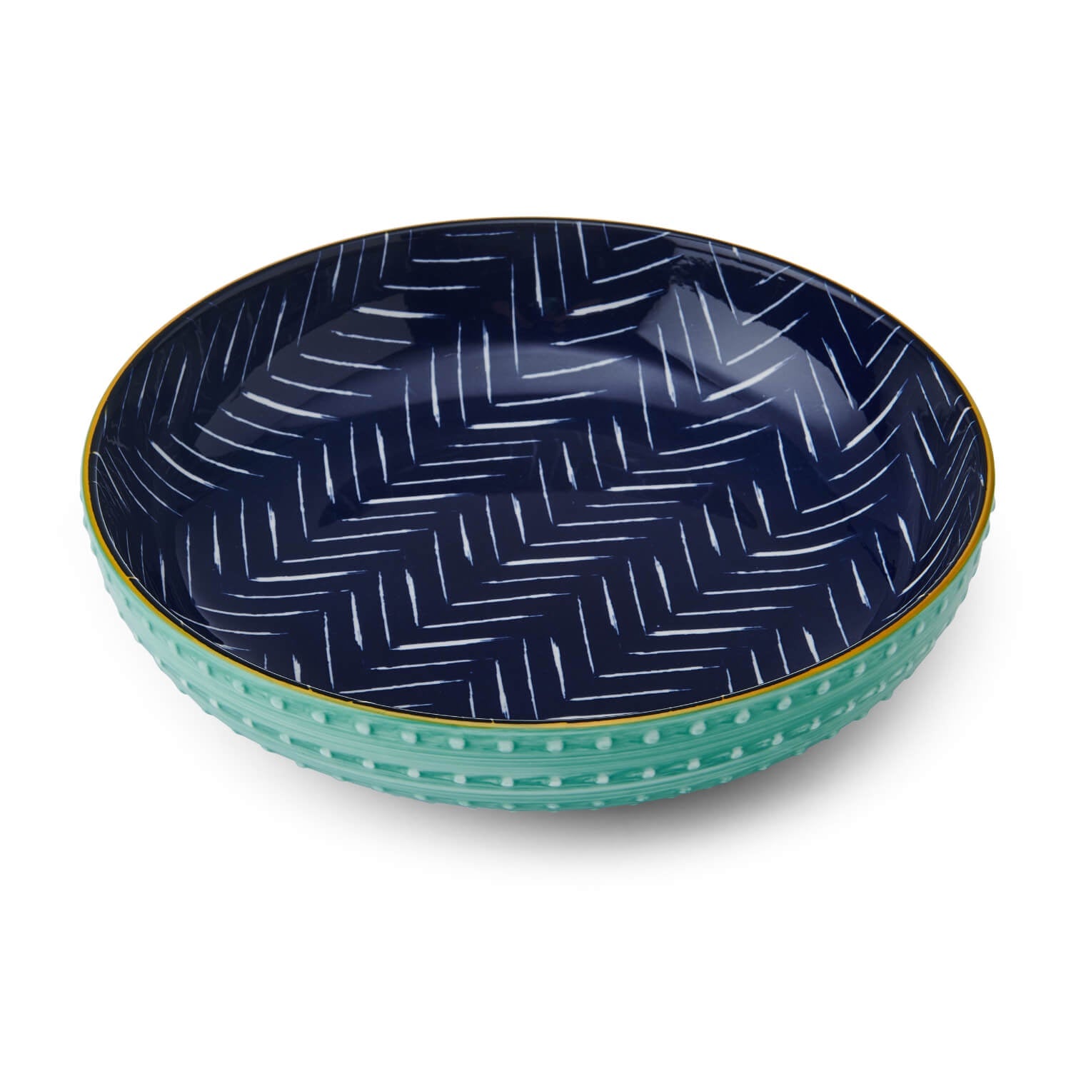 Buy Mikasa | 21cm Stoneware Pasta Bowl - Indigo Chevron – Potters Cookshop