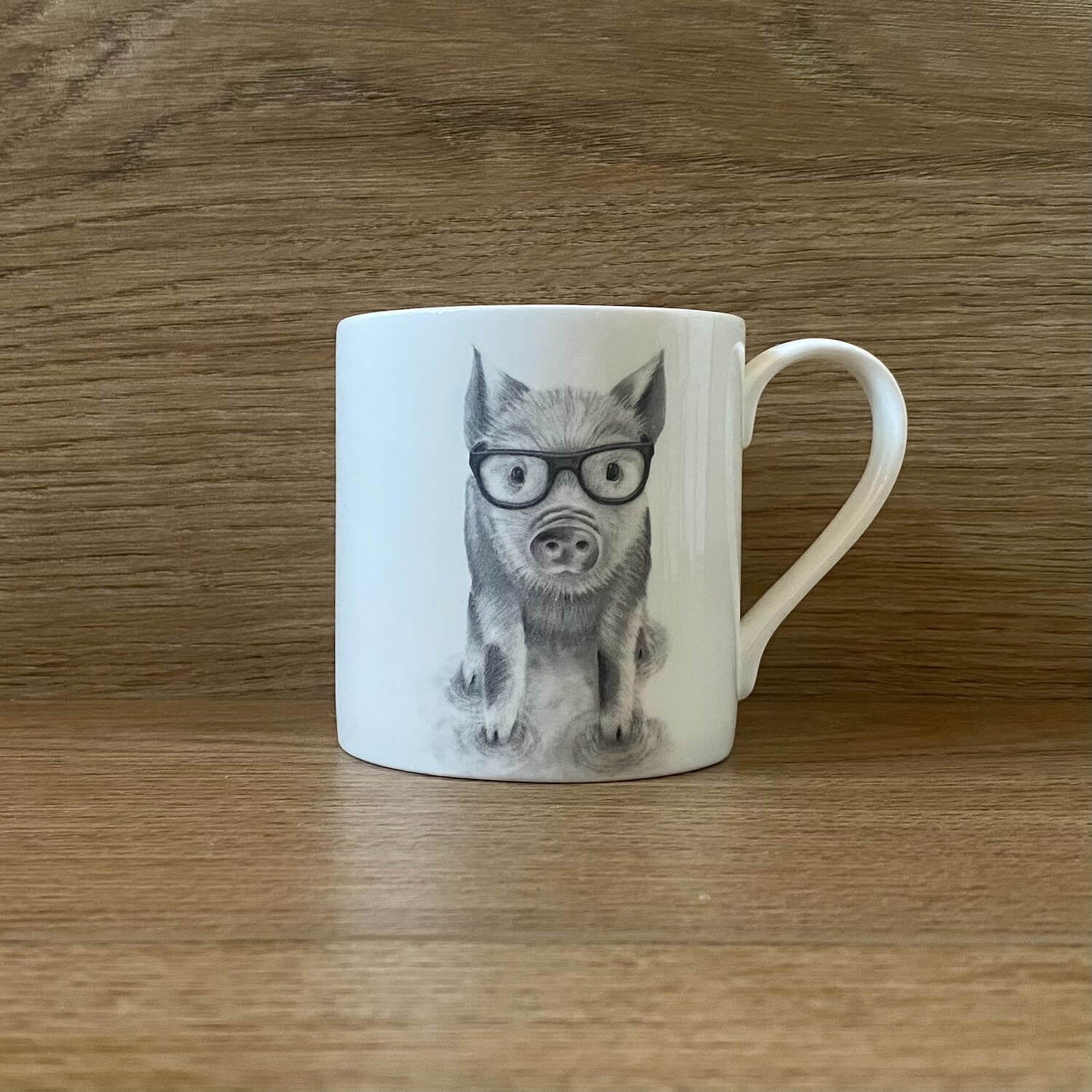 Buy Katherine Sheard | Fine China 380ml Mug - Preston Pig With Glasses ...