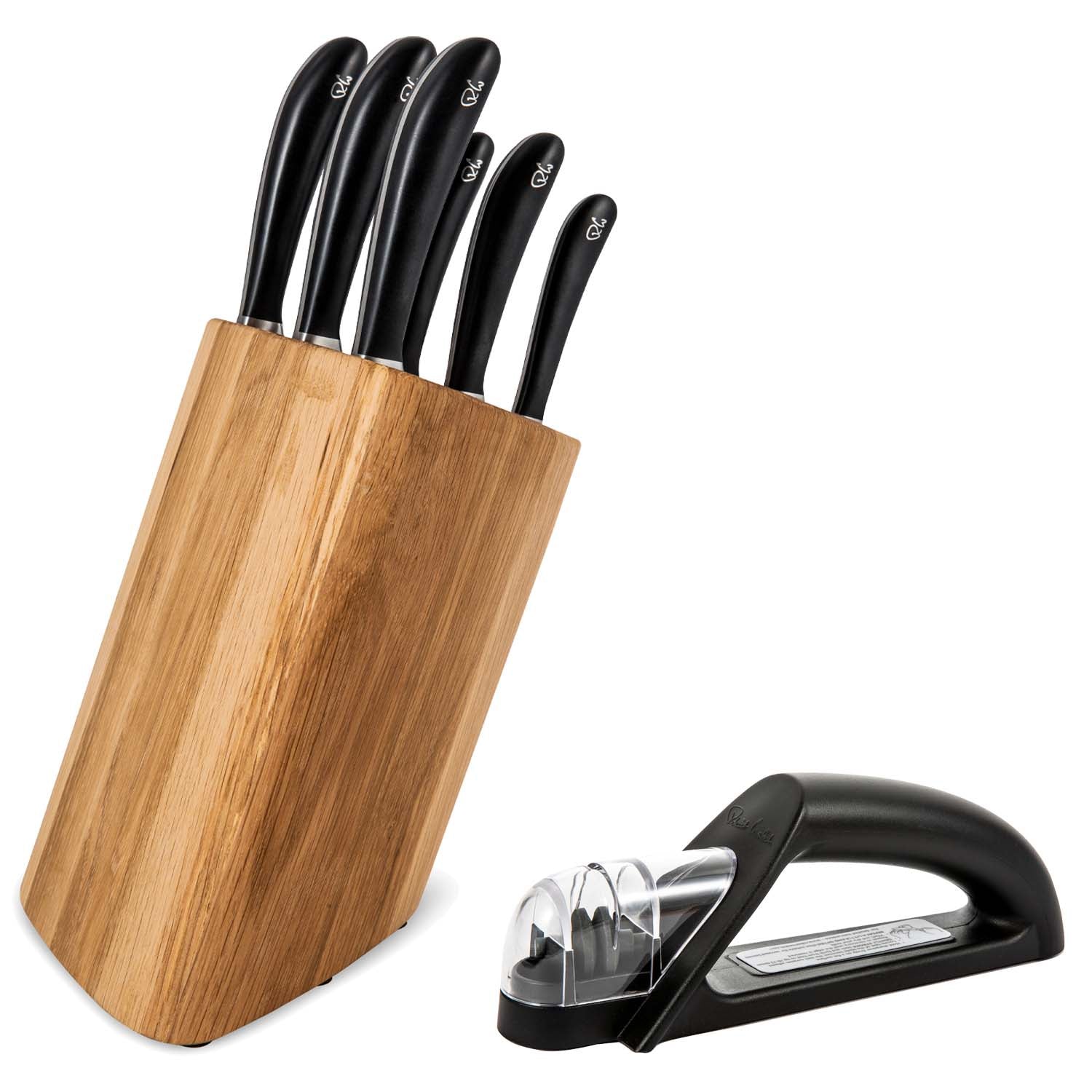Buy Robert Welch | Signature Prism 7-Piece Knife Block & Sharpener Set ...
