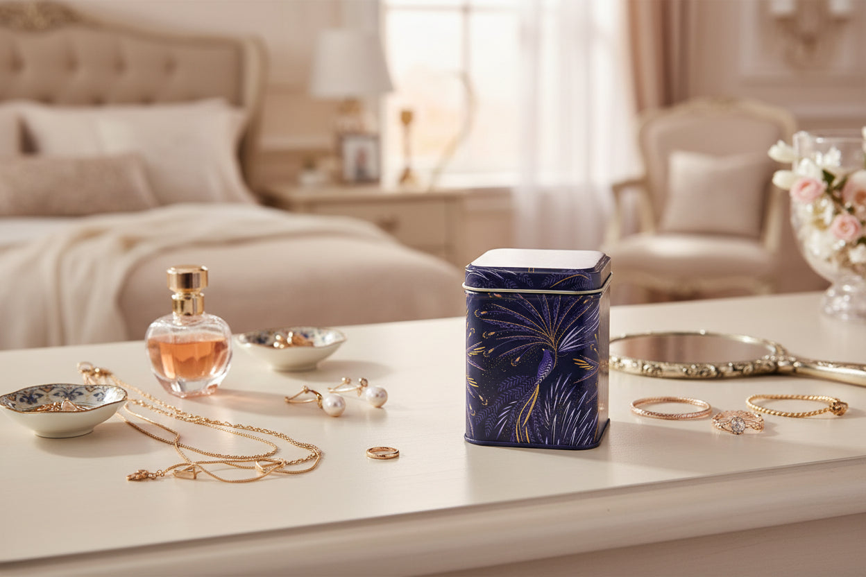 Buy Sara Miller London | Anniversary Small Square Tin - Navy Blue ...