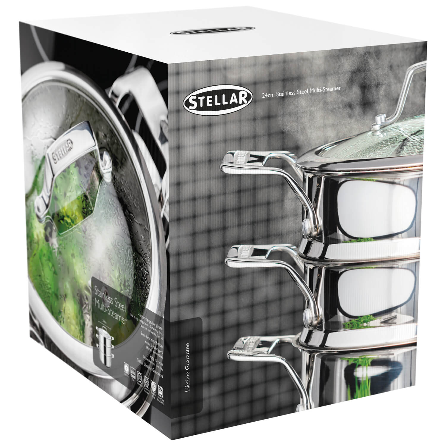 Buy Stellar | 24cm Stainless Steel 3-Tier Steamer – Potters Cookshop