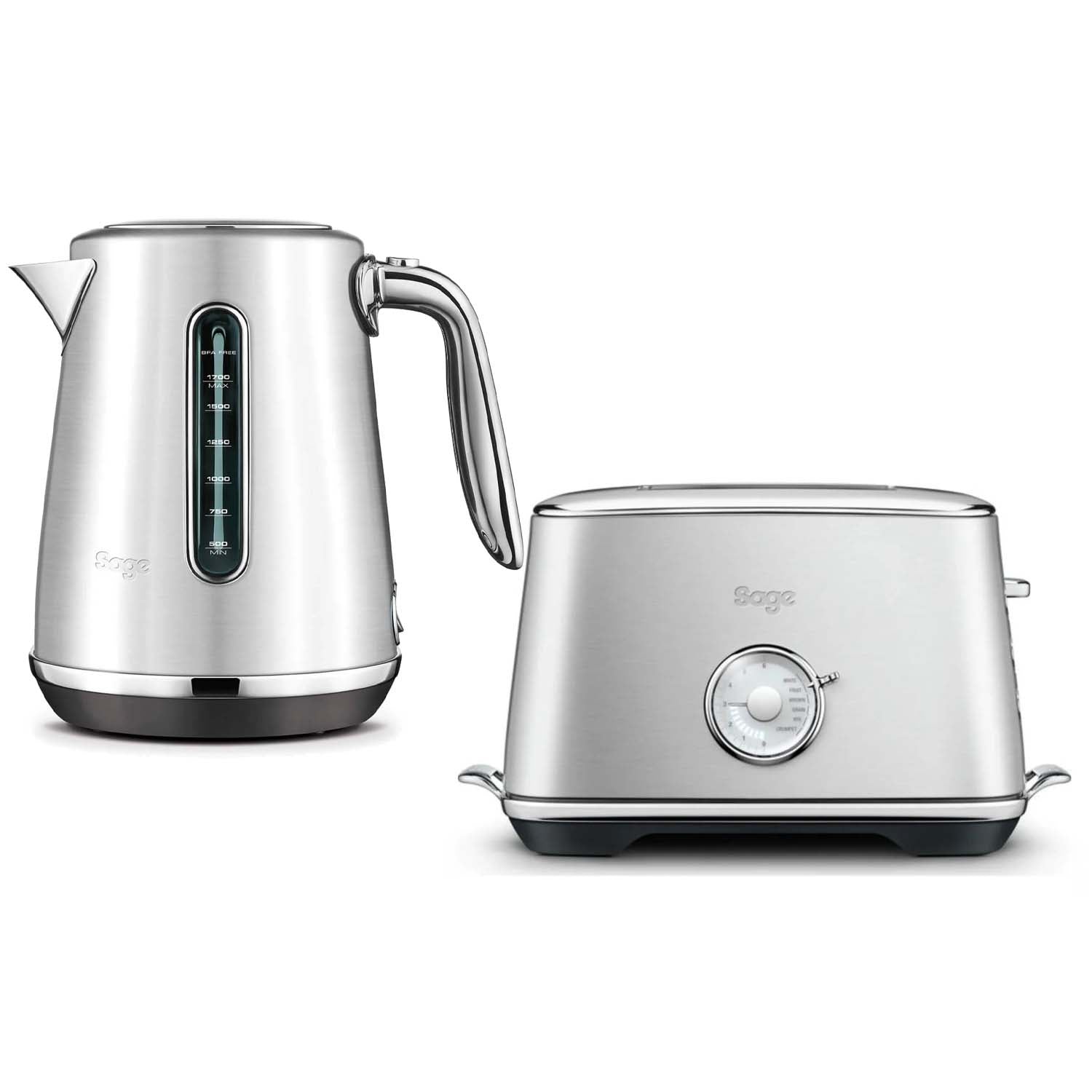 Buy Sage | Luxe Kettle & Select 2-Slice Toaster Set - Stainless Steel ...