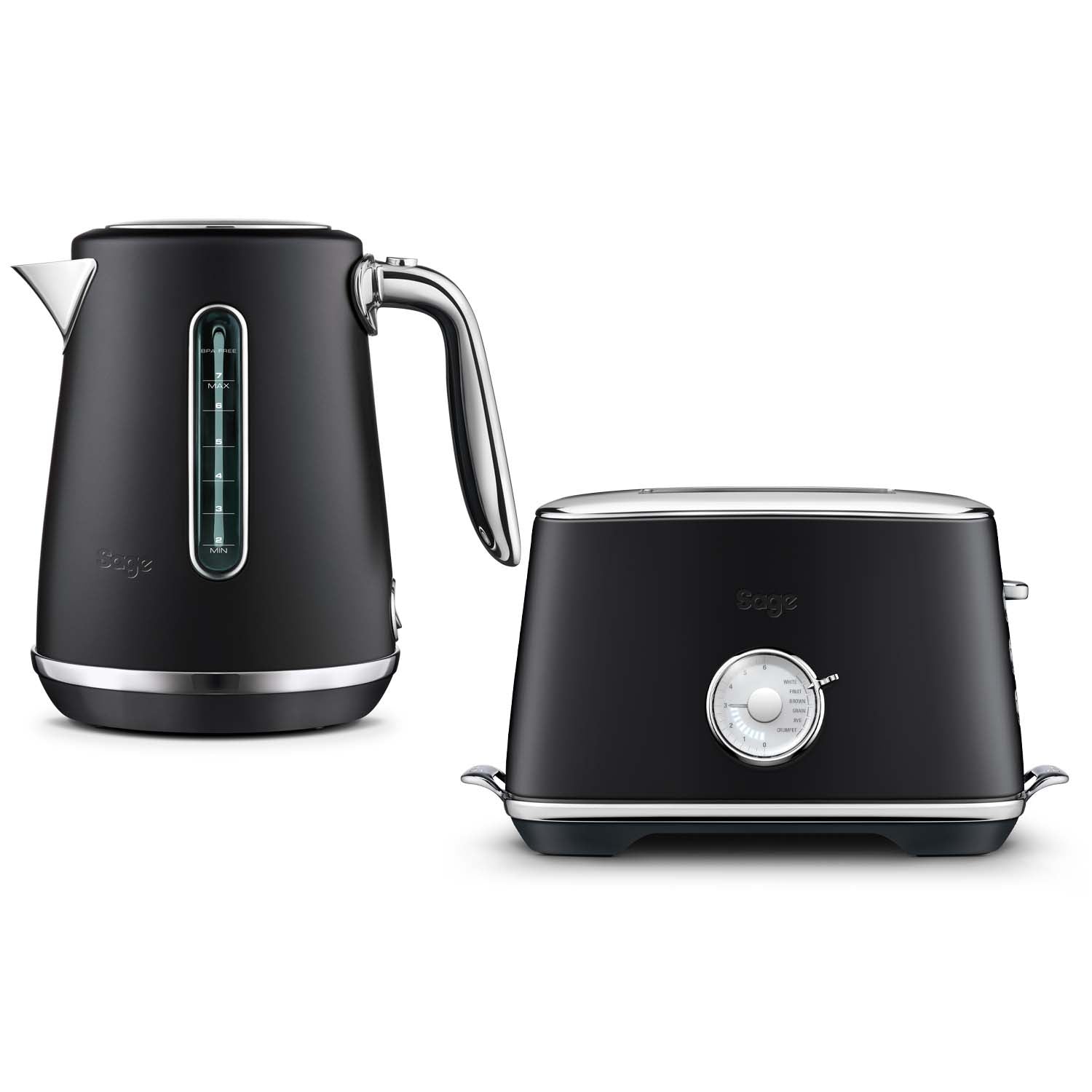 Buy Sage | Luxe Kettle & Select 2-Slice Toaster Set - Black Truffle ...