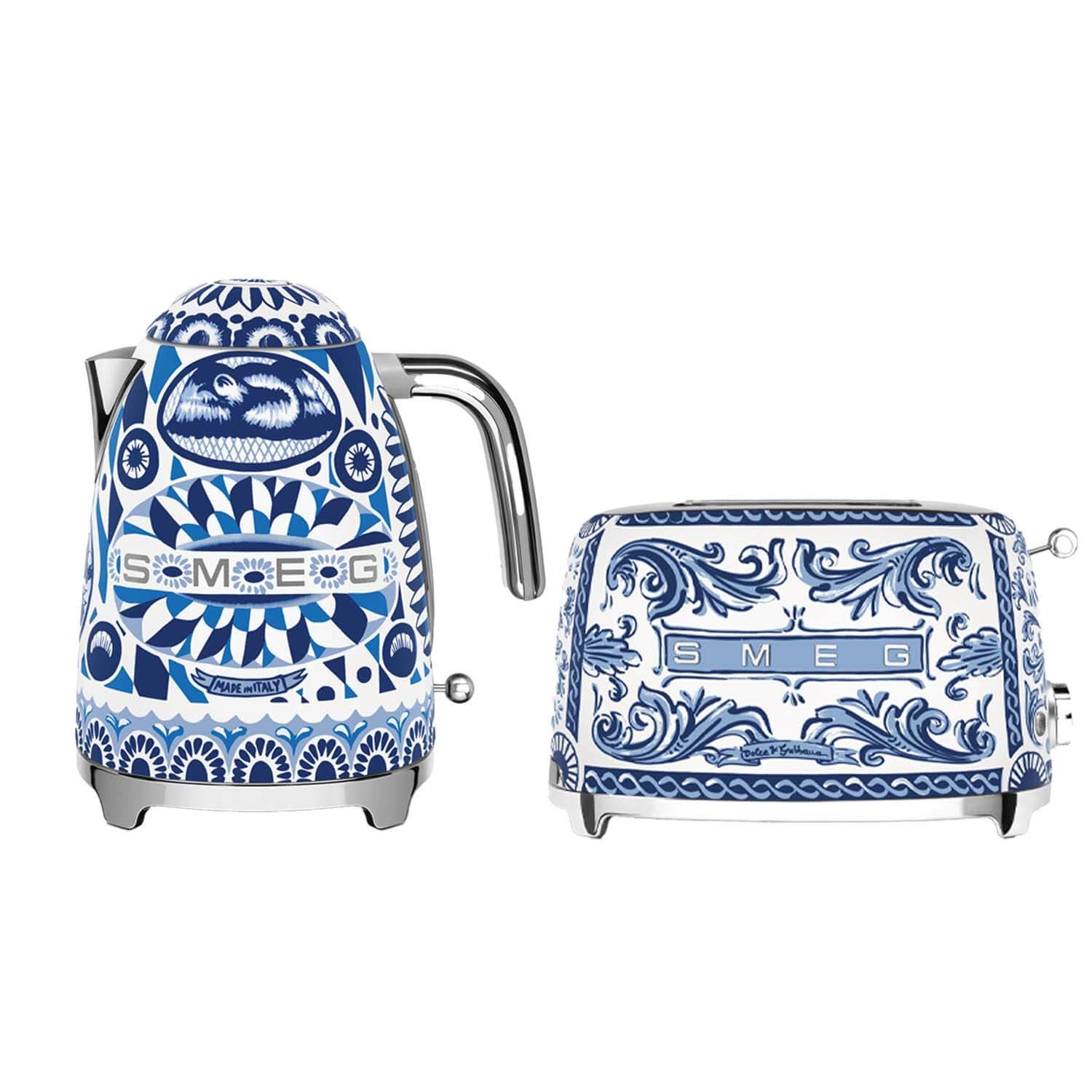 Buy Smeg | Dolce & Gabbana Kettle & 2-Slice Toaster - Blu Mediterraneo ...