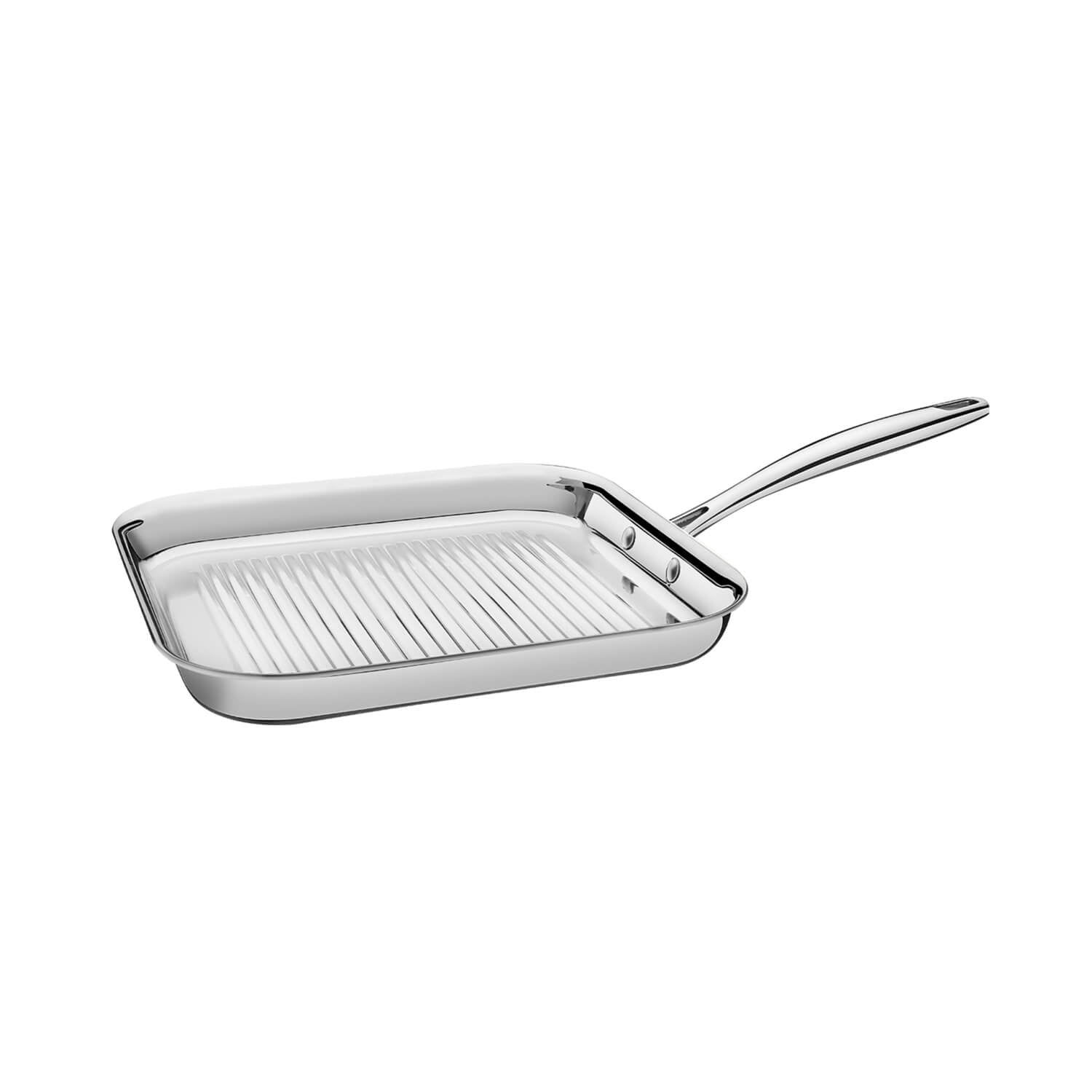 Buy Tramontina | Grano 3-Ply Stainless Steel 28cm Ribbed Griddle Pan ...
