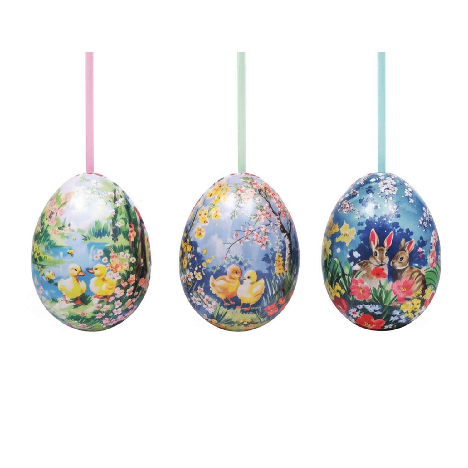 Buy Elite Tins | Vintage Easter Mini Hanging Egg Shaped Tin - Assorted ...