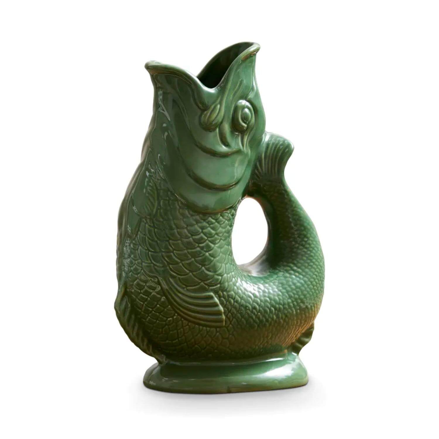 Buy Wade | Fish Earthenware 1.2 Litre Gluggle Jug - Forest Green ...