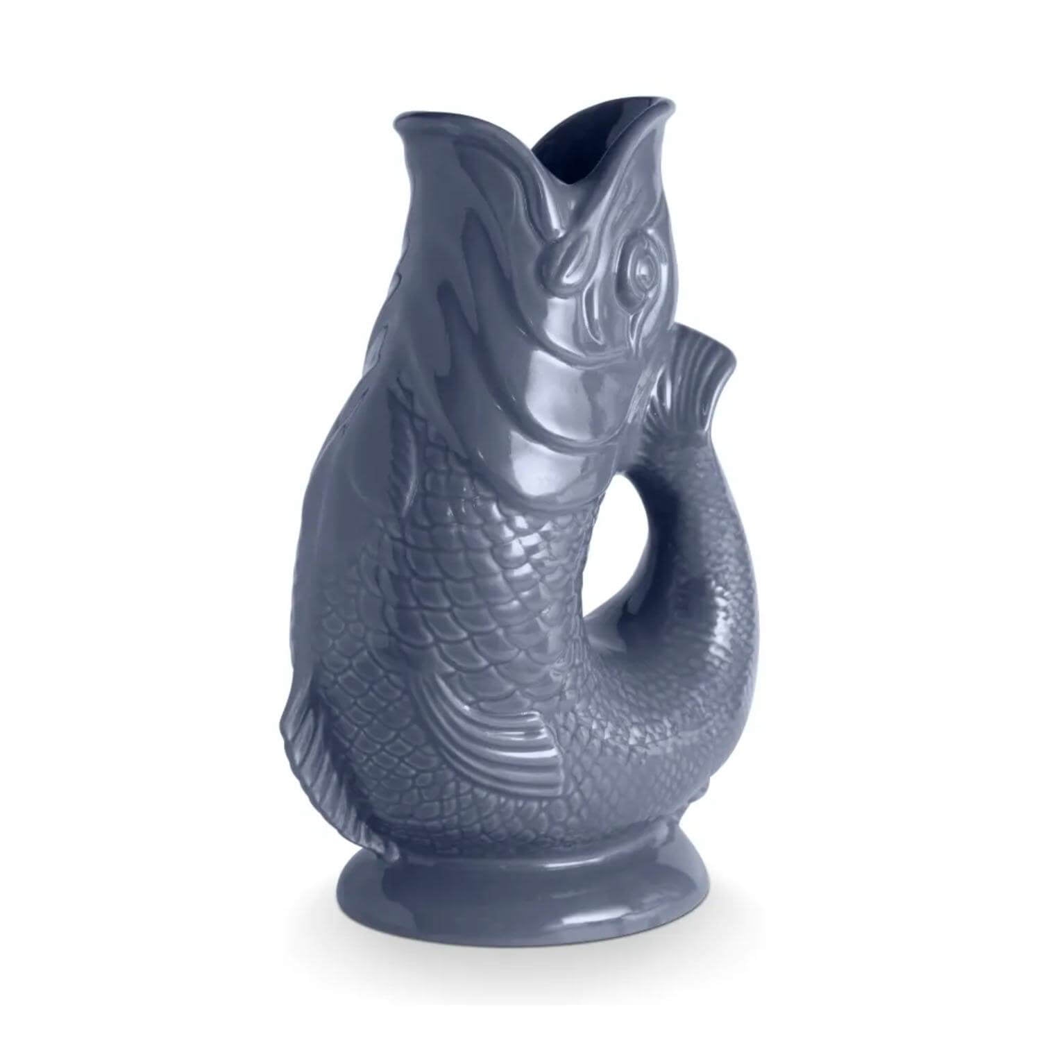 Buy Wade | Fish Earthenware 1.2 Litre Gluggle Jug - French Grey ...