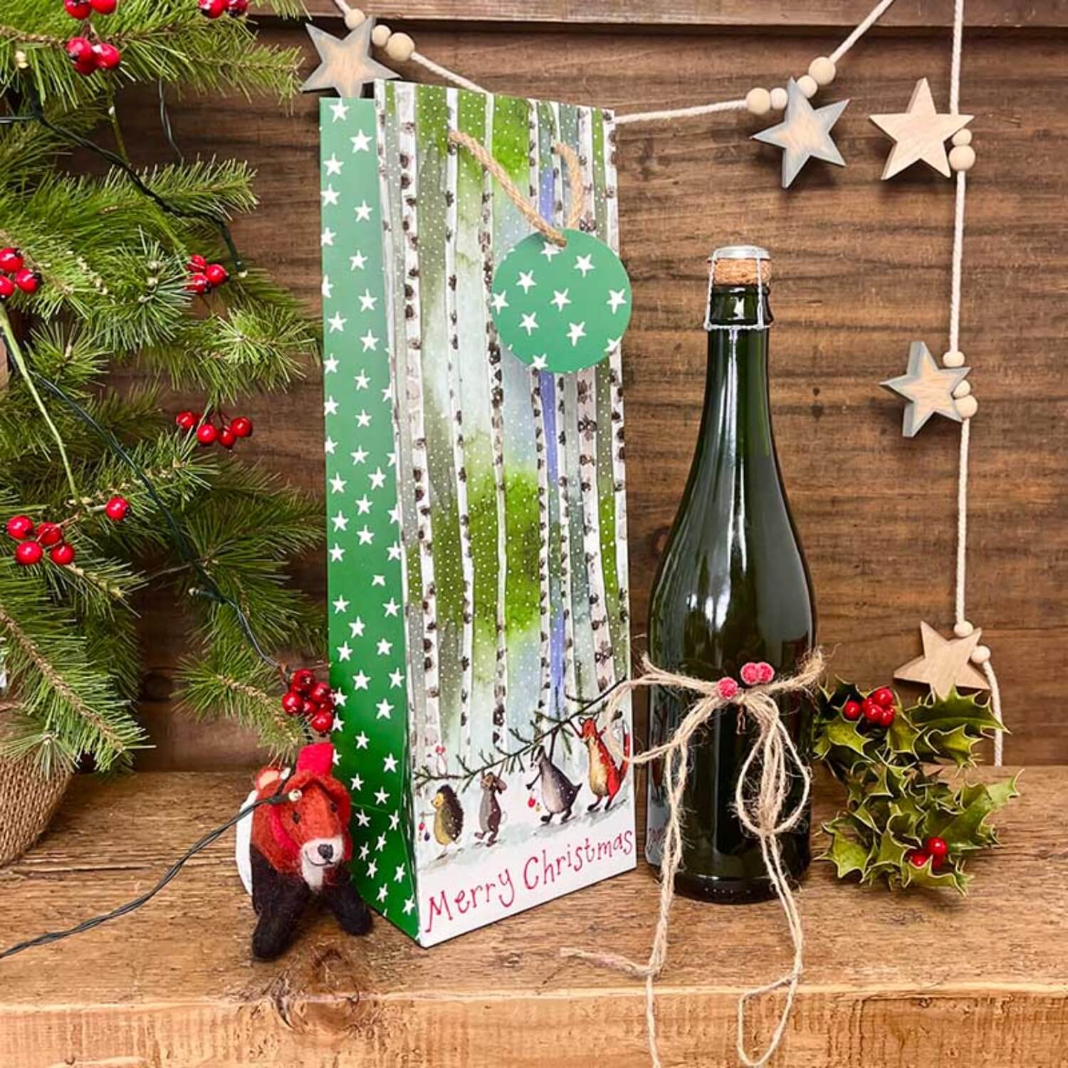 Buy Alex Clark | Christmas Bottle Gift Bag - Woodland Friends – Potters ...
