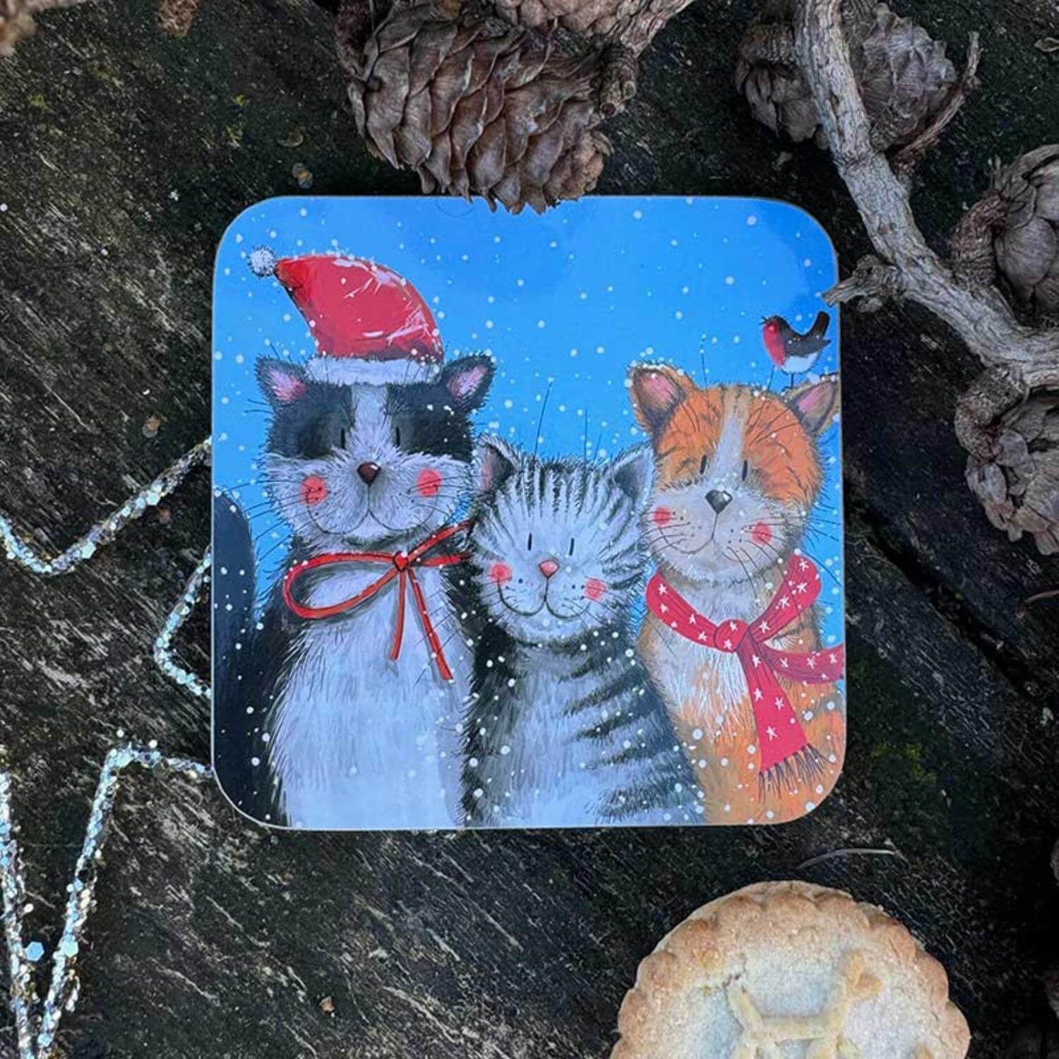 Buy Alex Clark | Coaster - Festive Cats – Potters Cookshop