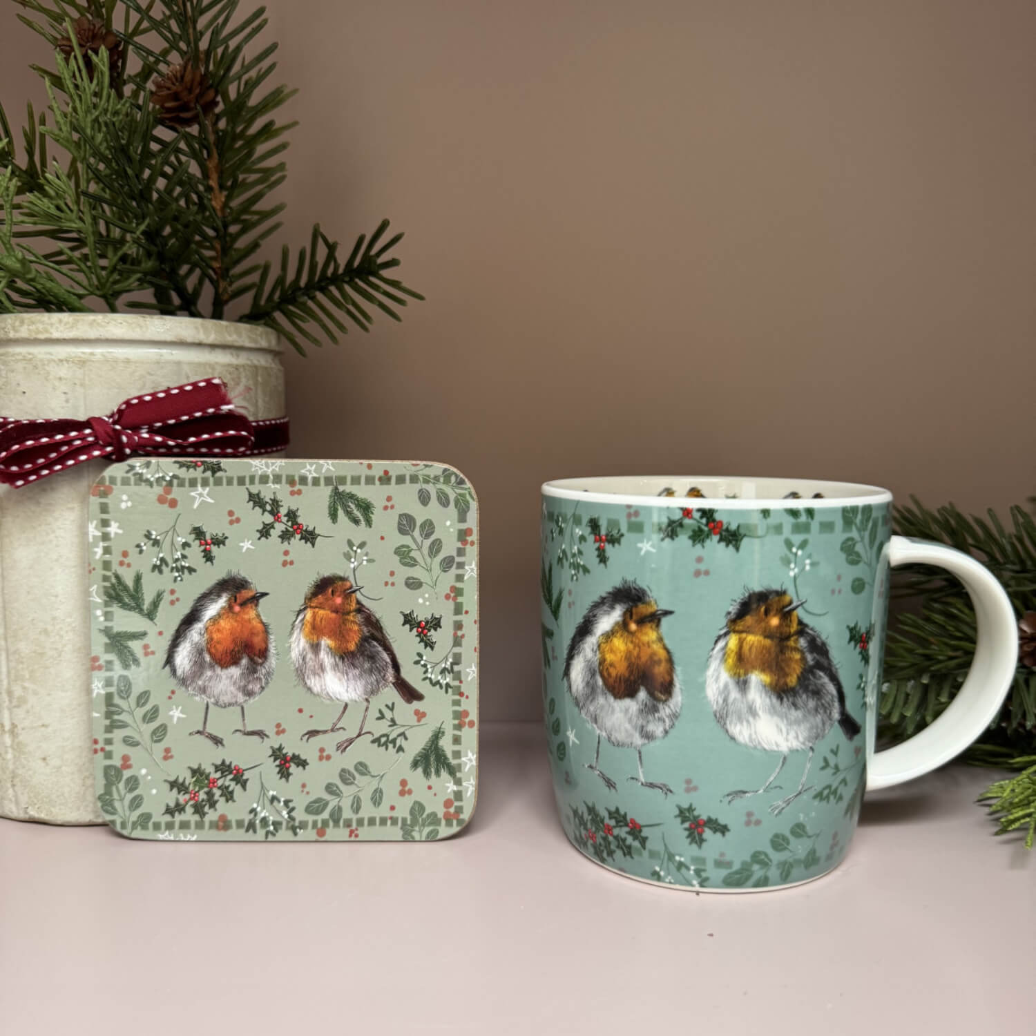 Buy Alex Clark | Christmas Coaster - Christmas Robins – Potters Cookshop