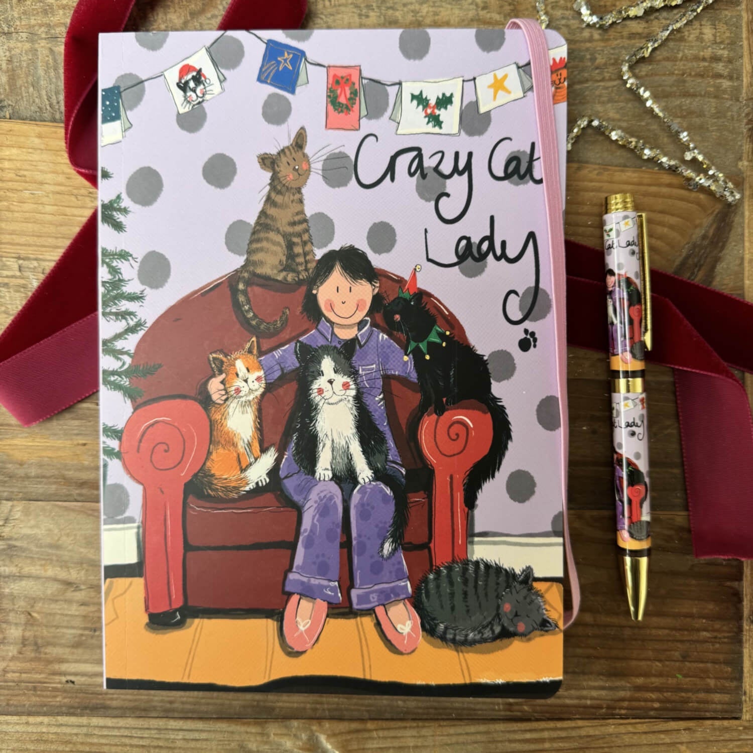 Buy Alex Clark | Christmas Large Chunky Notebook - Crazy Cat Lady ...