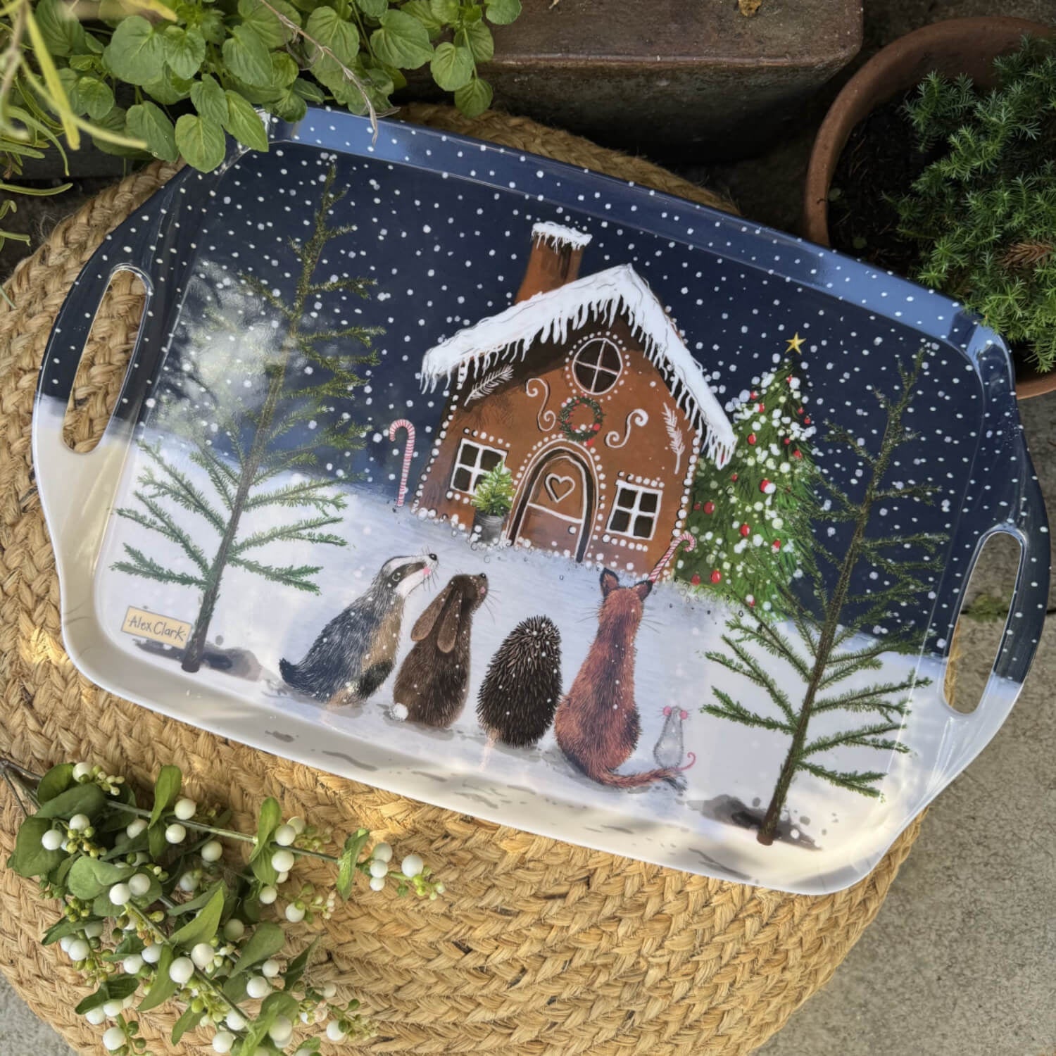 Buy Alex Clark | Christmas Melamine Large Tray - Gingerbread House ...