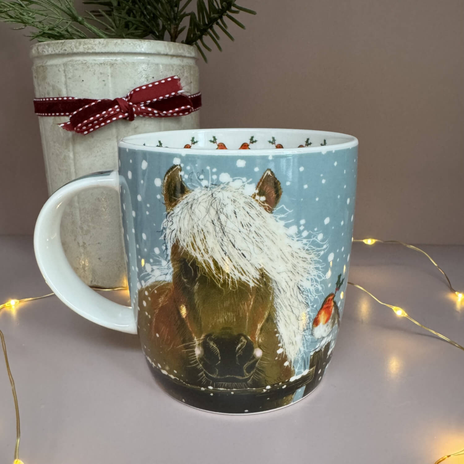 Buy Alex Clark | Christmas 400ml China Mug - Horse & Robin – Potters ...