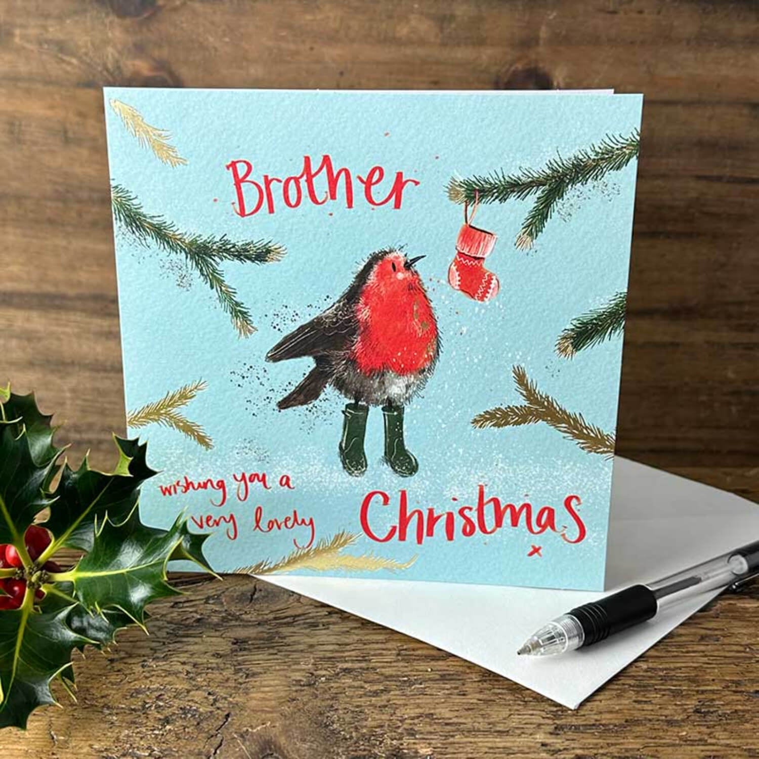 Buy Alex Clark | Christmas Card - Brother - Robin – Potters Cookshop