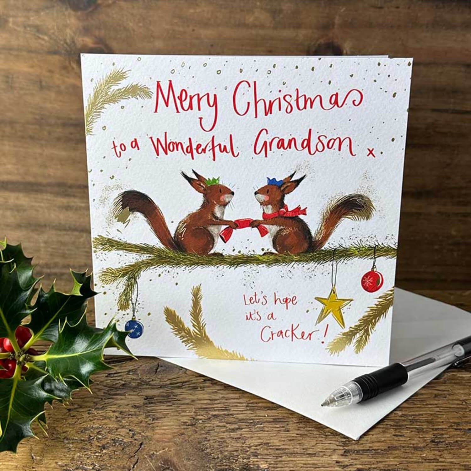Buy Alex Clark | Christmas Card - Wonderful Grandson - Squirrels ...