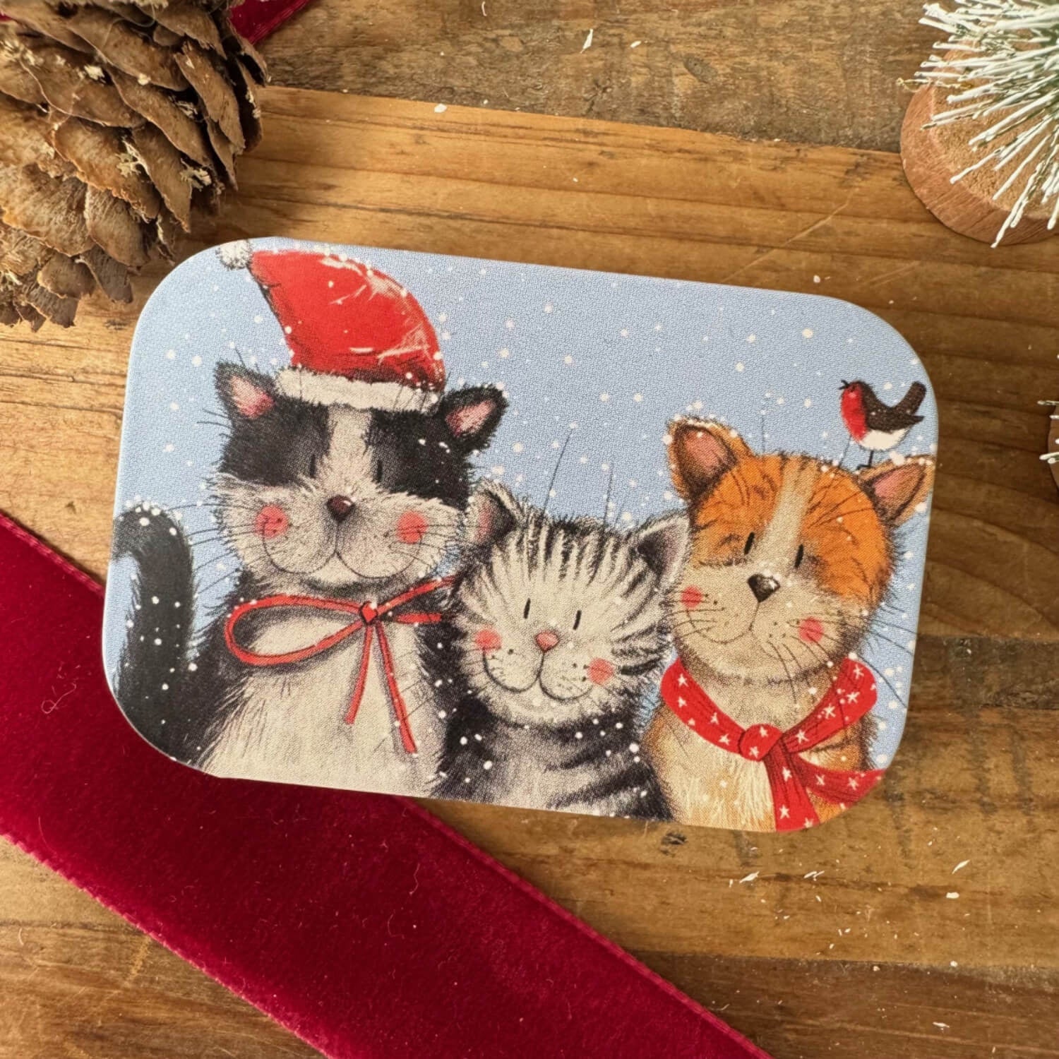 Buy Alex Clark | Christmas Small Sliding Tin - Festive Cats – Potters ...