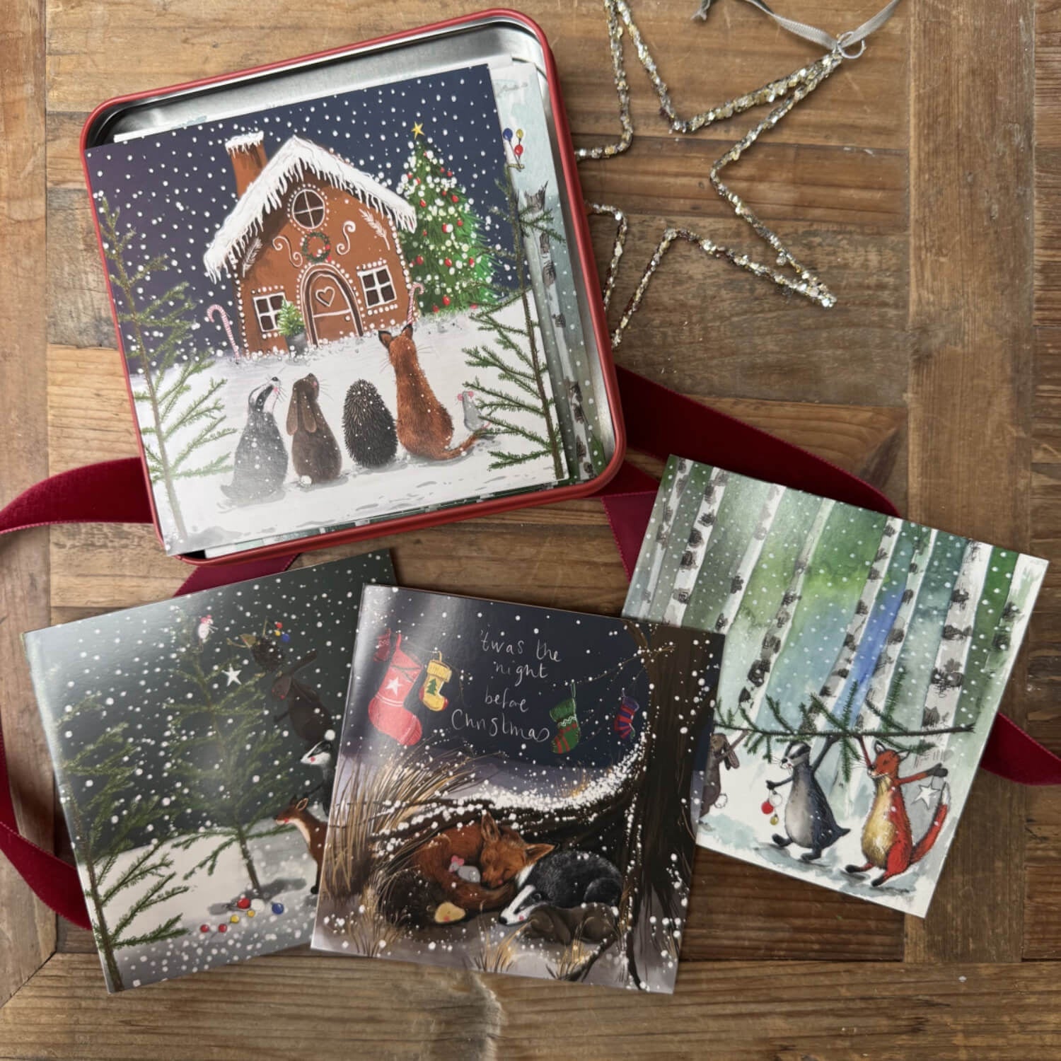 Buy Alex Clark | Christmas 16 Pack Notecard Tin - Woodland Animals ...