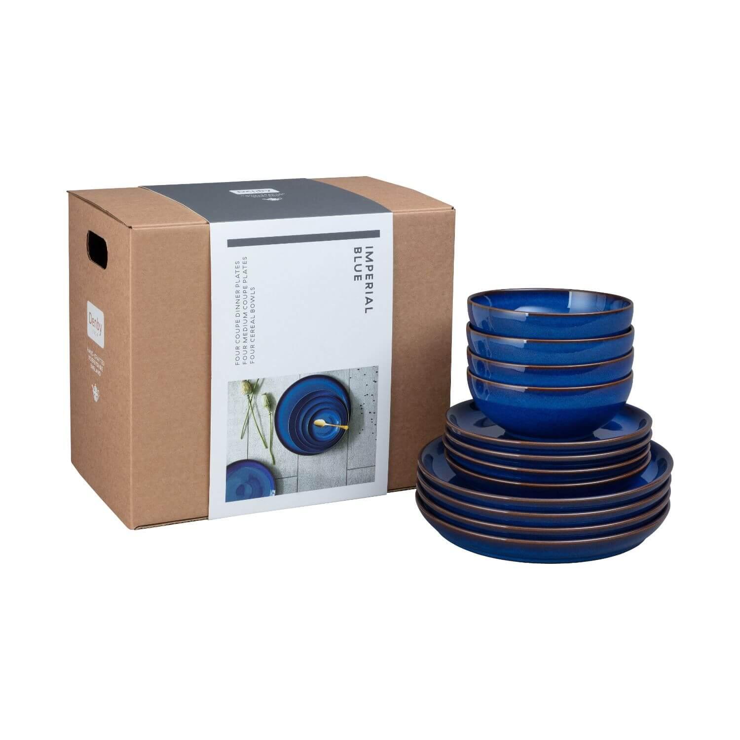 Buy Denby | Imperial Blue Coupe Dinner Set - 12 Piece – Potters Cookshop