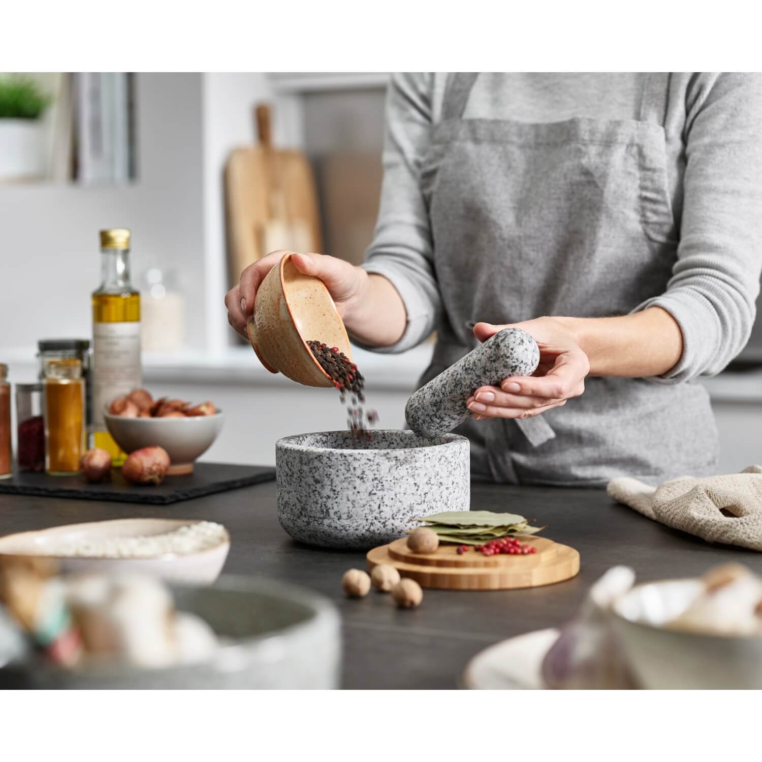 Buy Joseph Joseph | Dash Granite Pestle & Mortar with Bamboo Lid ...