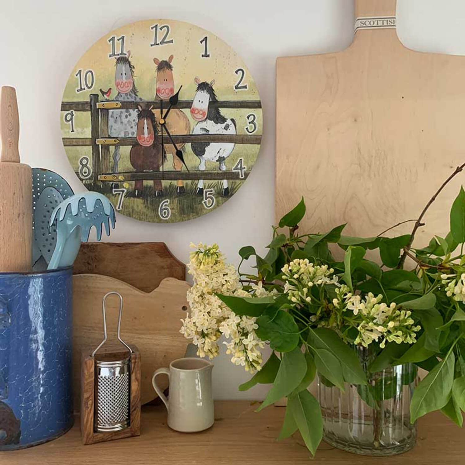 Buy Alex Clark | Wall Clock - Ponies – Potters Cookshop