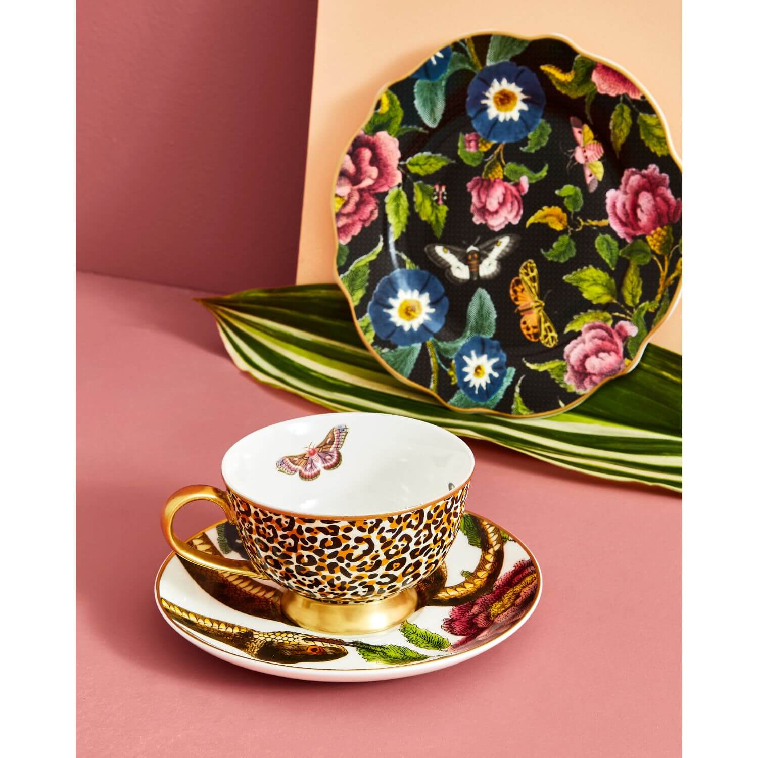 Buy Spode | Creatures of Curiosity Coupe Tea Cup & Saucer - Leopard ...
