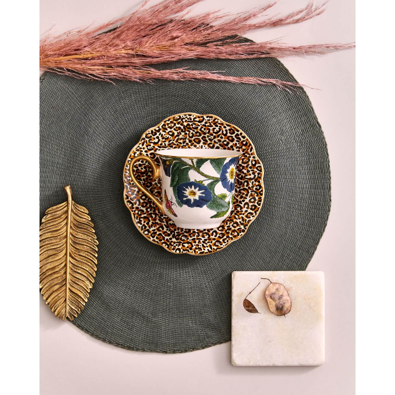 Buy Spode | Creatures of Curiosity Fluted Tea Cup & Saucer - Floral ...