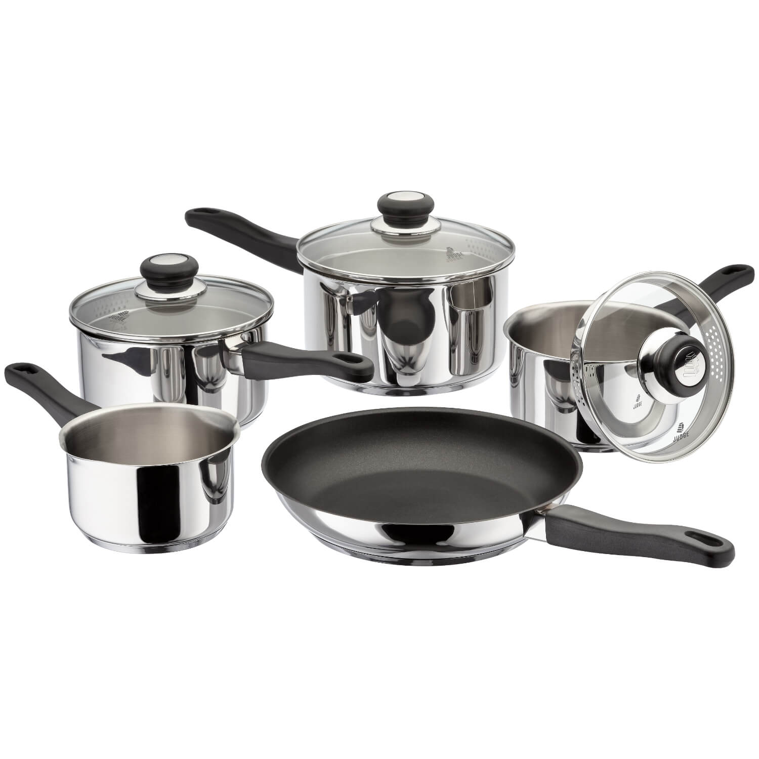 Buy Judge | Vista 5-Piece Stainless Steel Draining Saucepan Set ...