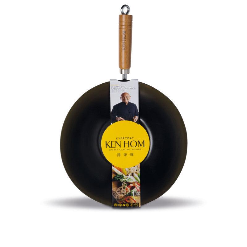 Buy Ken Hom | Everyday Non-Stick Carbon Steel Wok - 31cm – Potters Cookshop