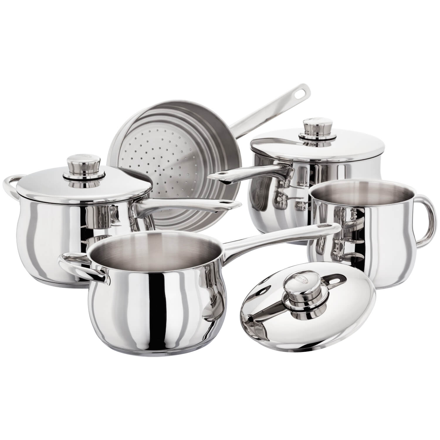 Buy Stellar | 1000 Deep Stainless Steel Saucepan Set - 5 Piece ...