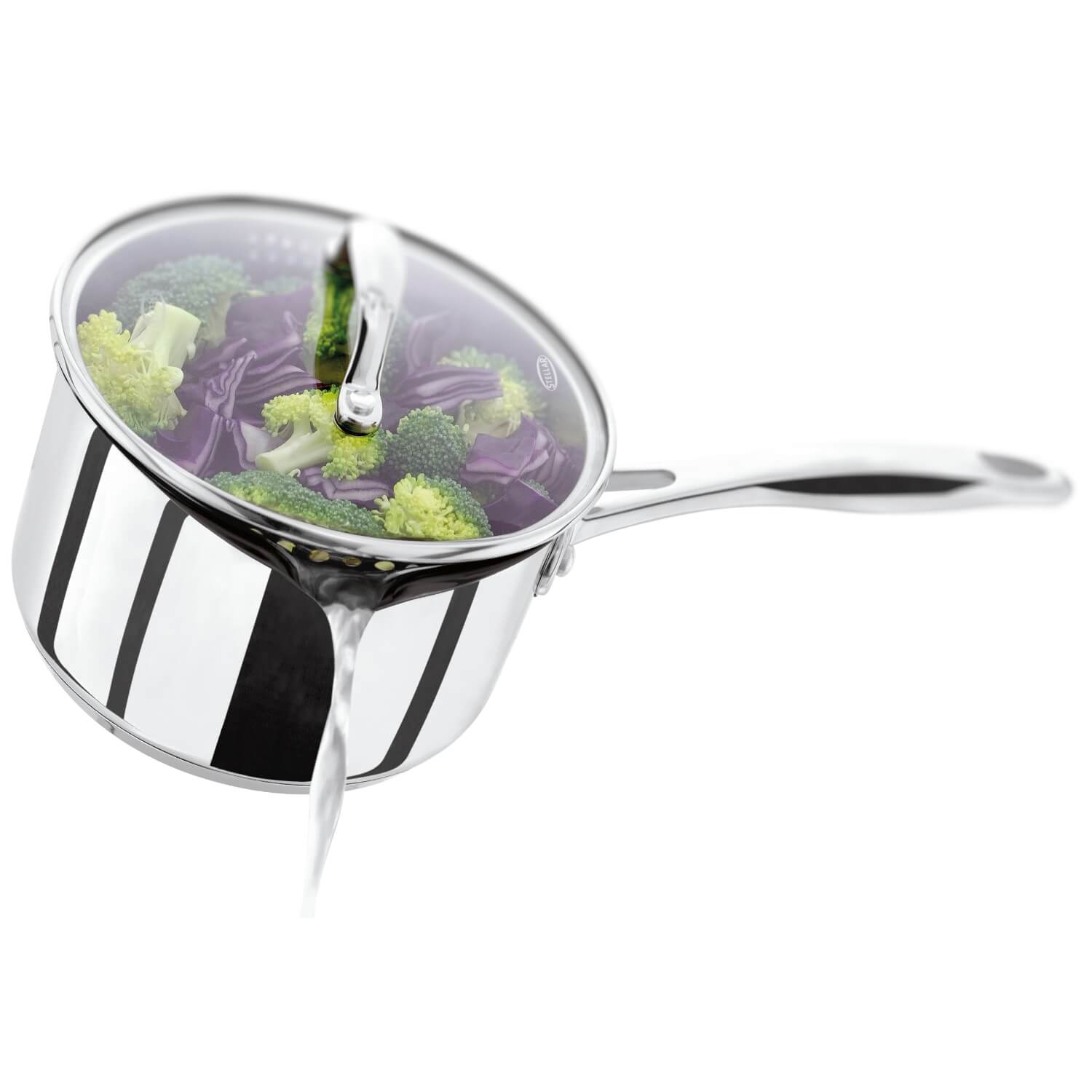 Buy Stellar | 7000 Non-Stick Draining Stainless Steel Saucepan Set - 5 ...