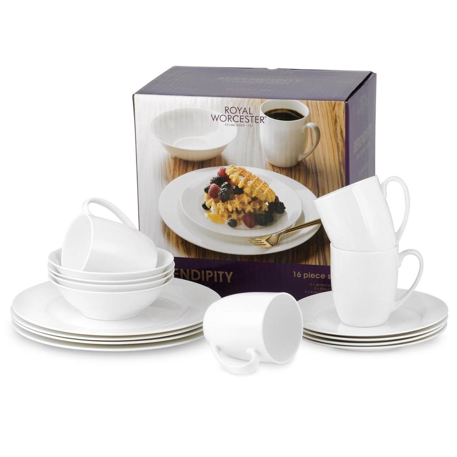 Buy Royal Worcester | Serendipity 16 Piece Dinnerware Set – Potters ...