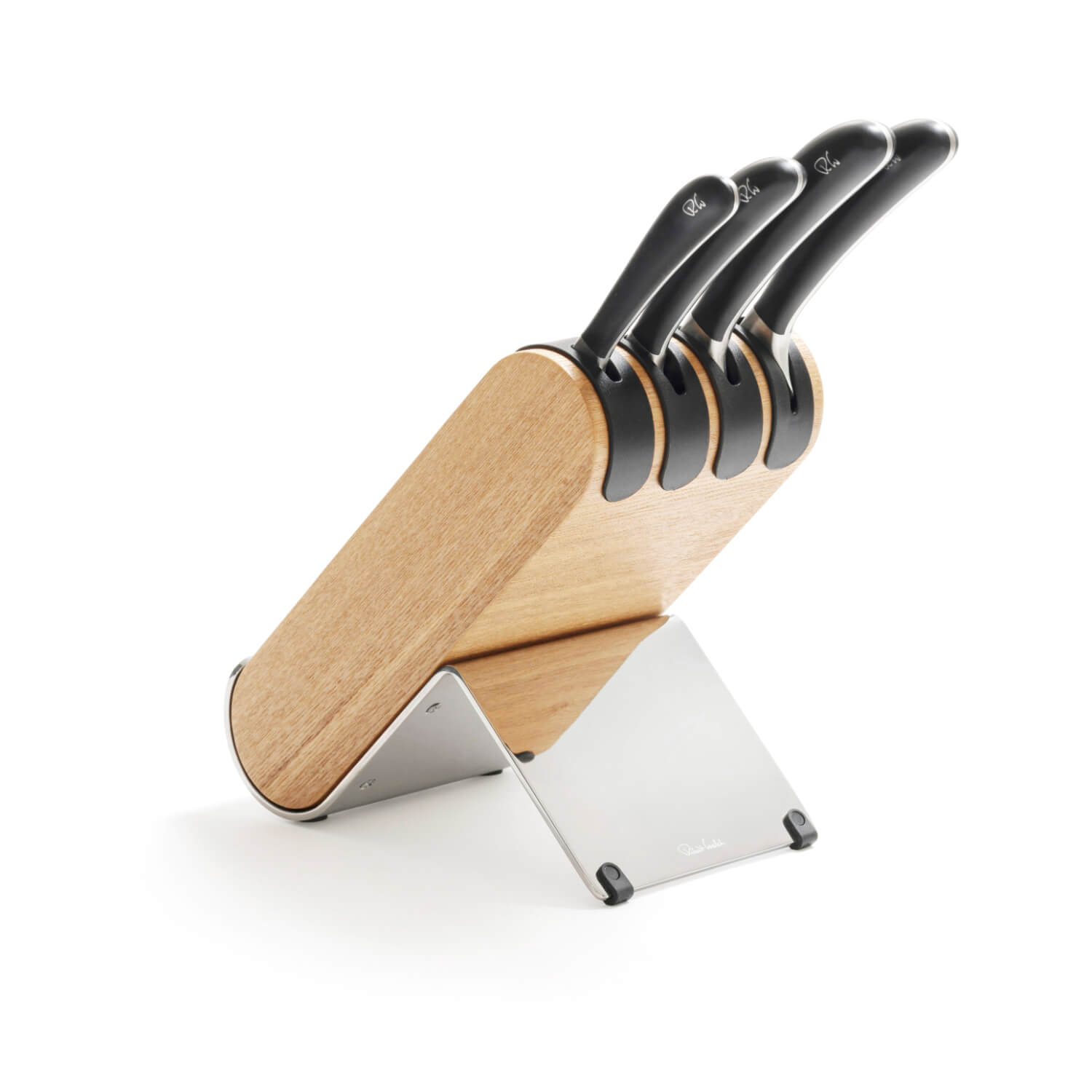 Buy Robert Welch | Signature Q 5-Piece Ash Kitchen Knife Block Set ...